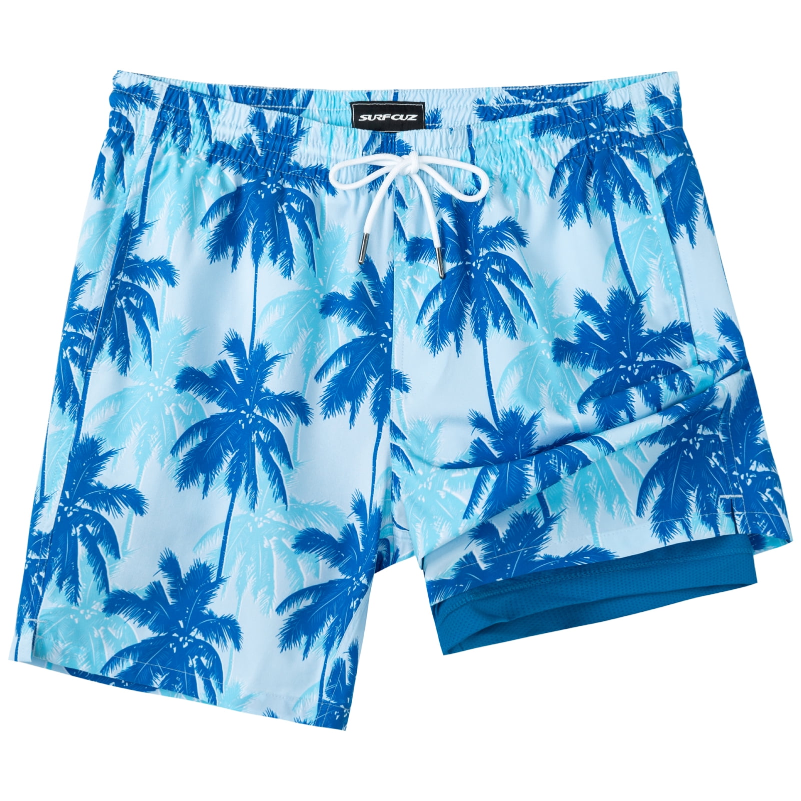 SURF CUZ Mens Swim Trunks with Compression Liner Quick Dry Swim Shorts ...