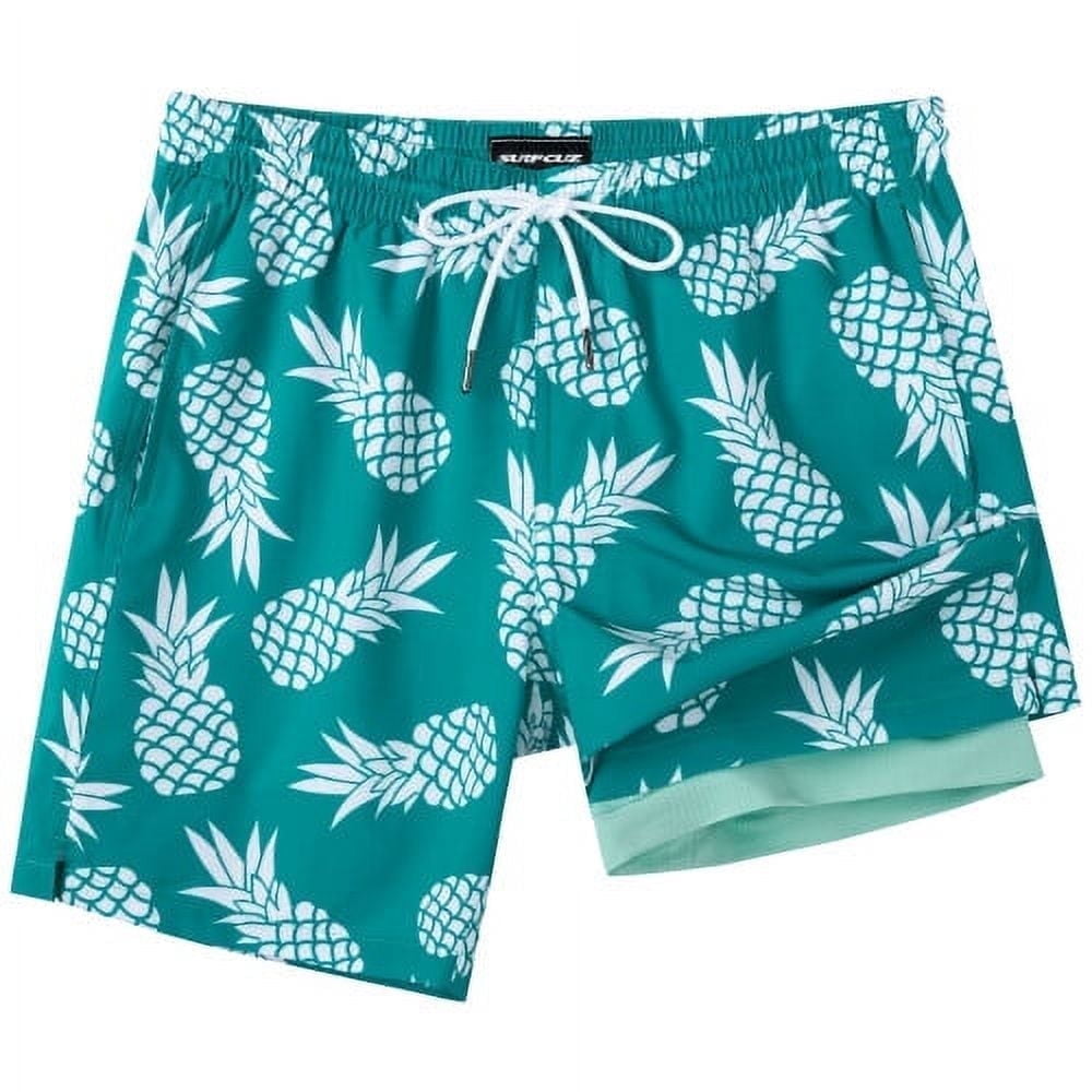 SURF CUZ Men's Swim Trunks with Pineapple Pattern, Activewear Swim ...