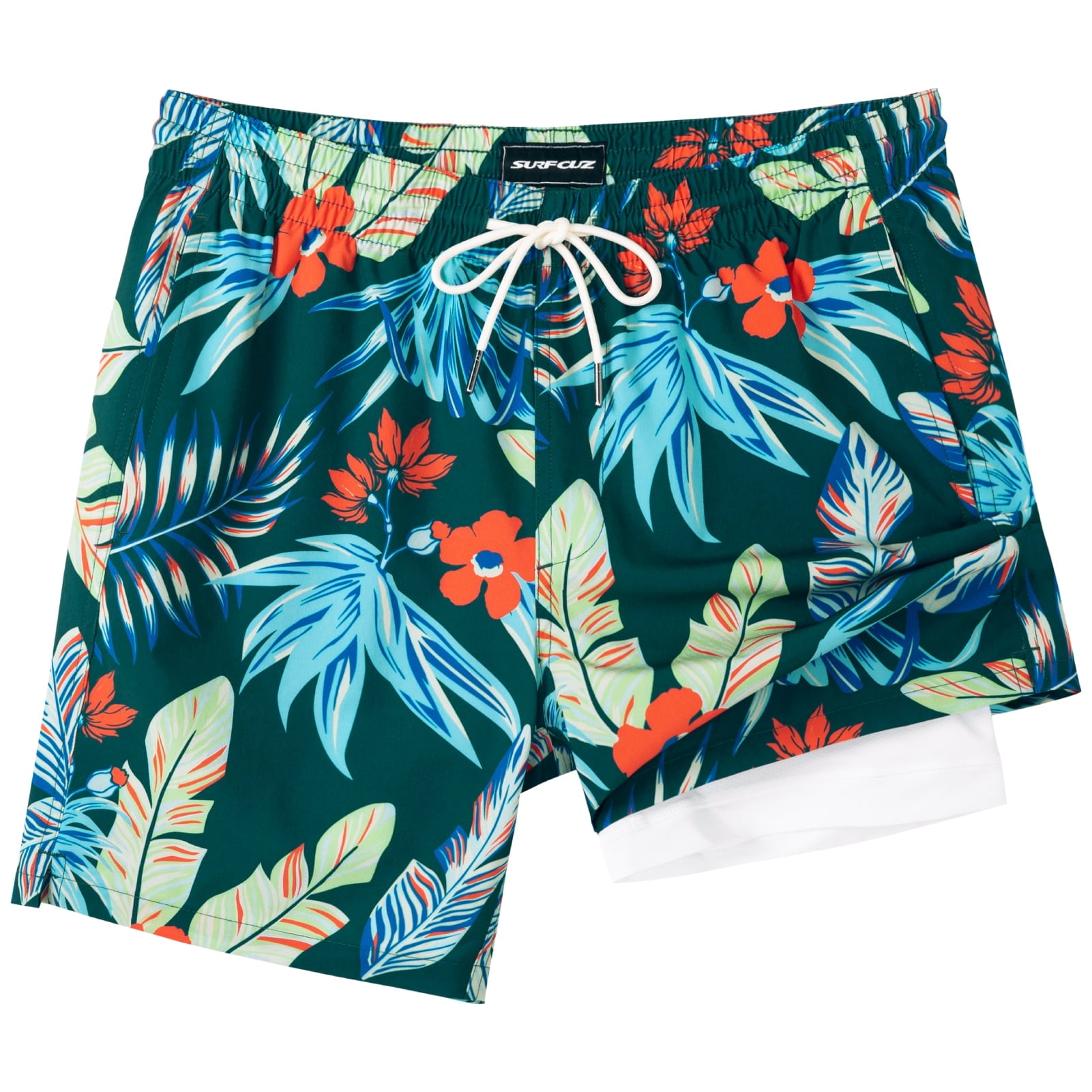 SURF CUZ Mens Swim Trunks with Compression Liner Quick Dry Swim Shorts ...
