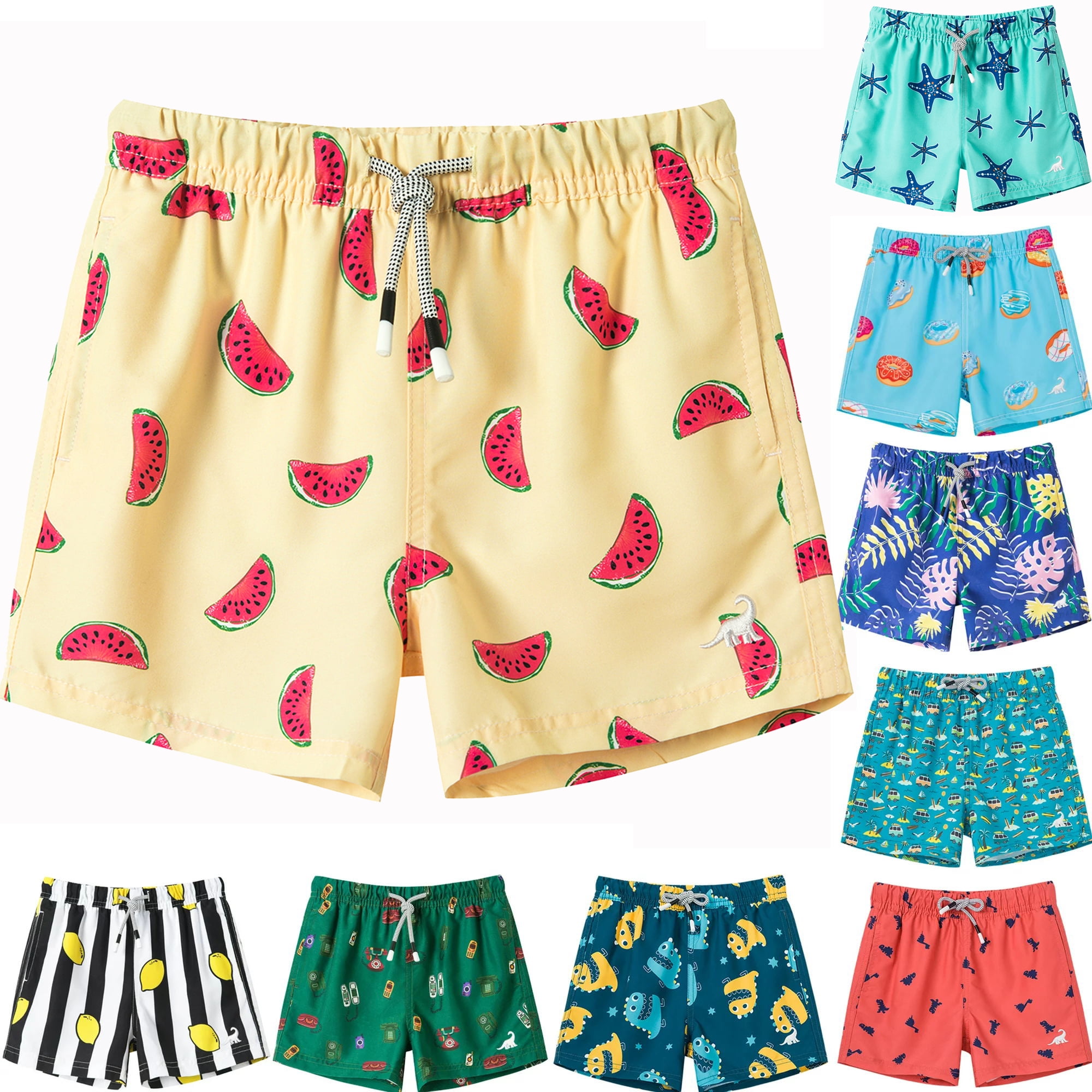 SURF CUZ Toddler Boys Swim Trunks Baby Swimwear Mesh Lined Little Boys ...