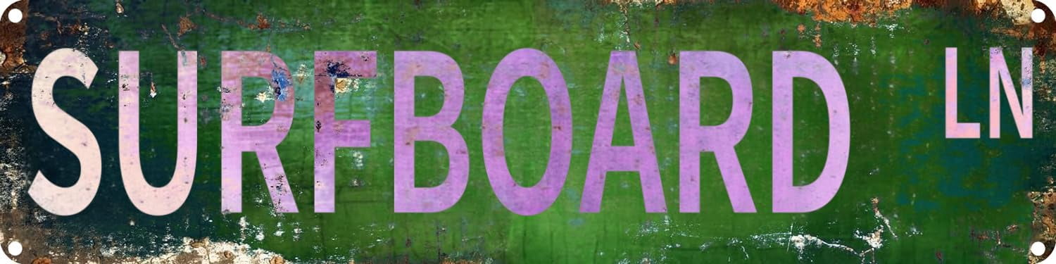 SURFBOARD LN Tin Sign Decor Retro Wall Decor For Home Coffee Bar Funny ...