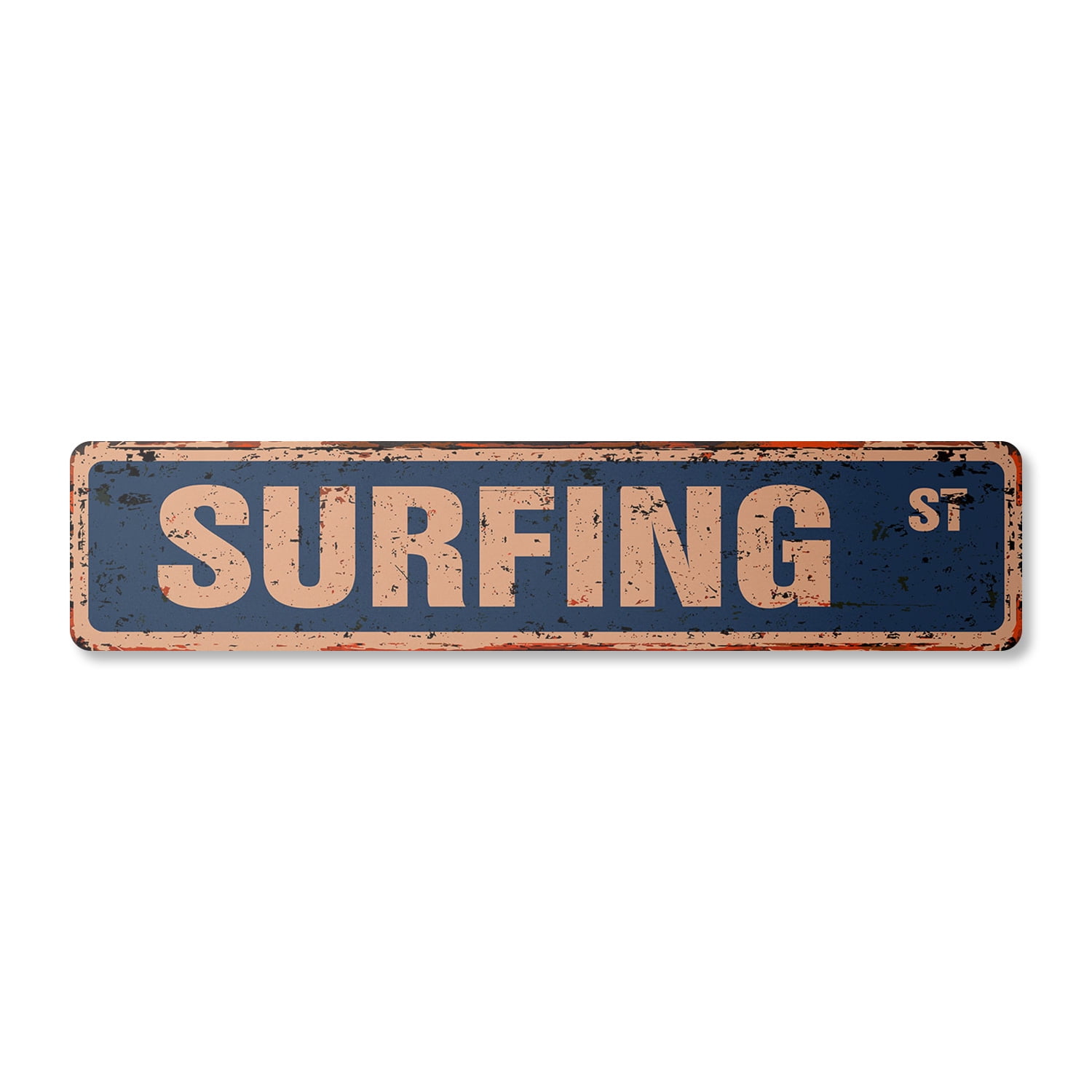 SURFING Vintage Aluminum Street Sign surf long short board fins rustic ...