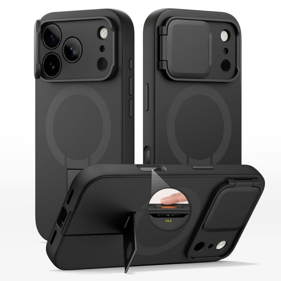 SURITCH for iPhone 17 Pro Case with Camera Cover, Kickstand, Compatible ...