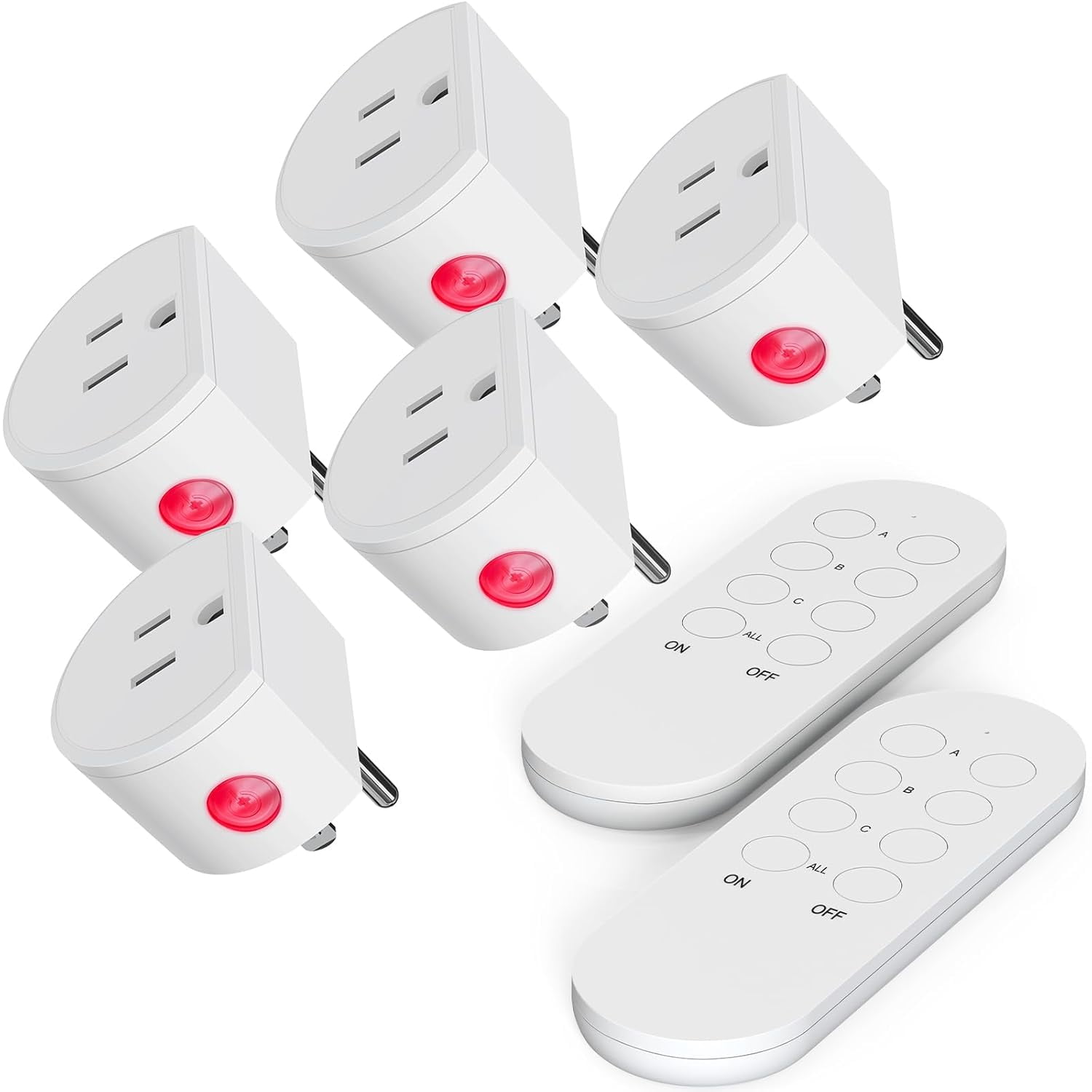 SURNICE Mini Remote Control Outlet Plug, 10A Wireless Light Switch Plug ...