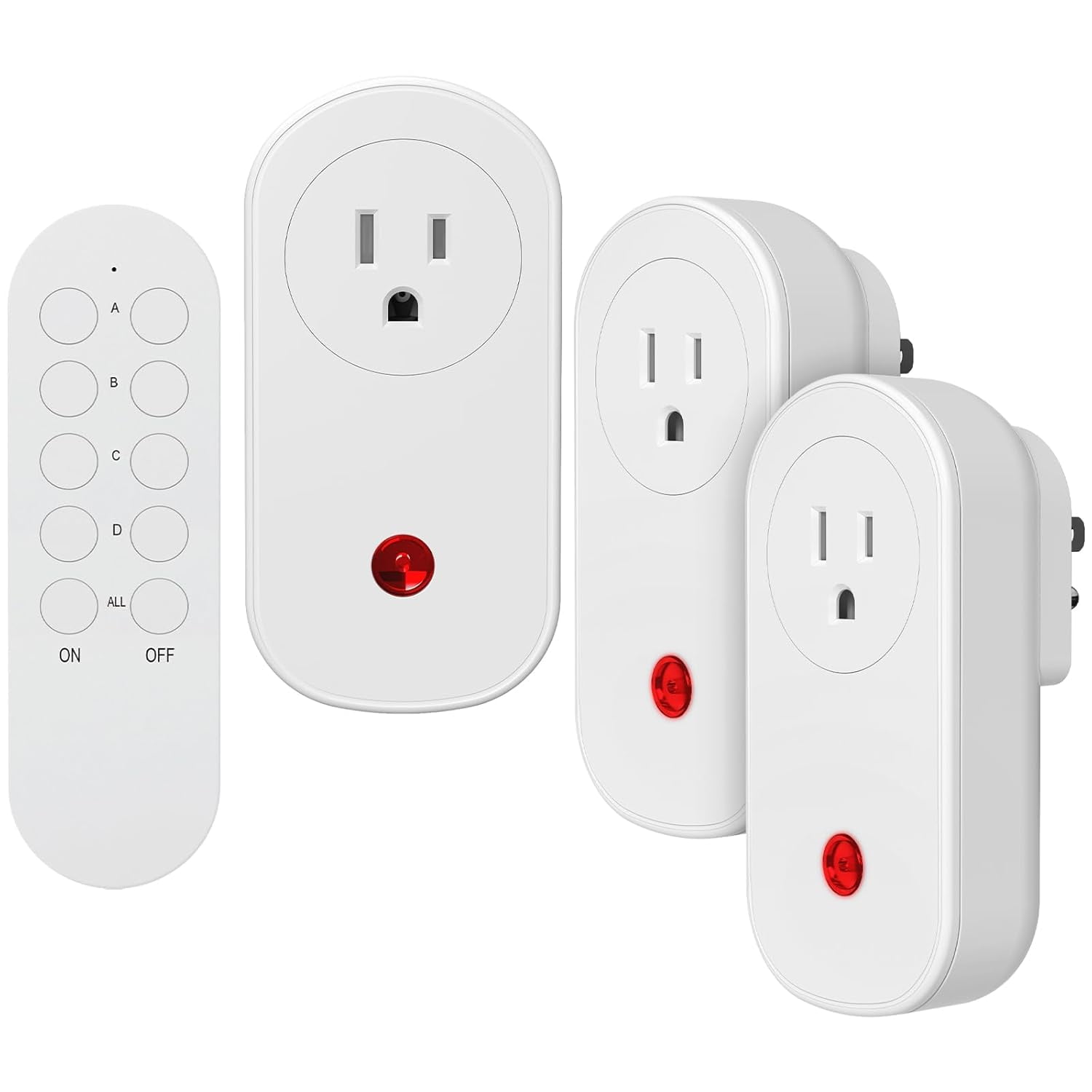 SURNICE Remote Control Outlet, 15A Wireless Electrical Outlets Switch ...