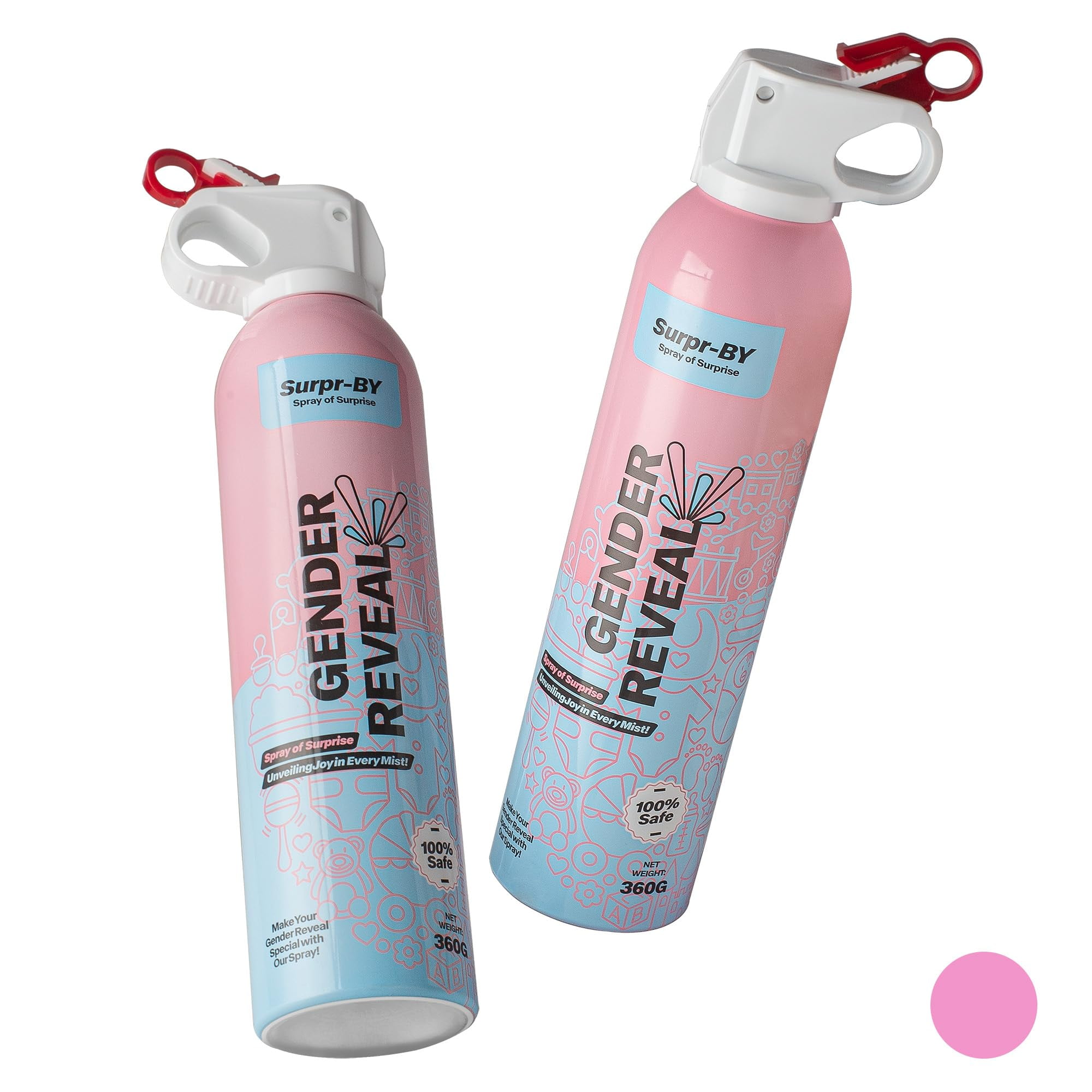 SURPR-BY Gender Reveal Fire CM31 Extinguisher Set - 2 Pack Pink Gender ...