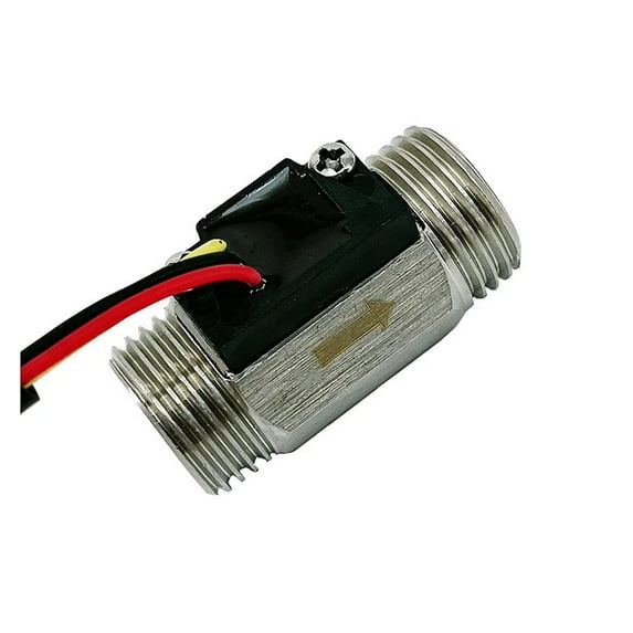 SUS304 G1/2 Meter Liquid Water Flow Sensor Brass Flowmeter 1-30L/min ...