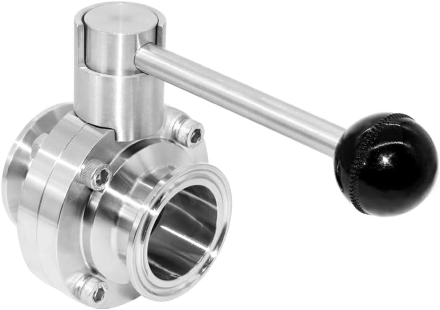 SUS304 Sanitary Butterfly Tri Clamp Valve with Silicone Gasket 1.5 Inch ...