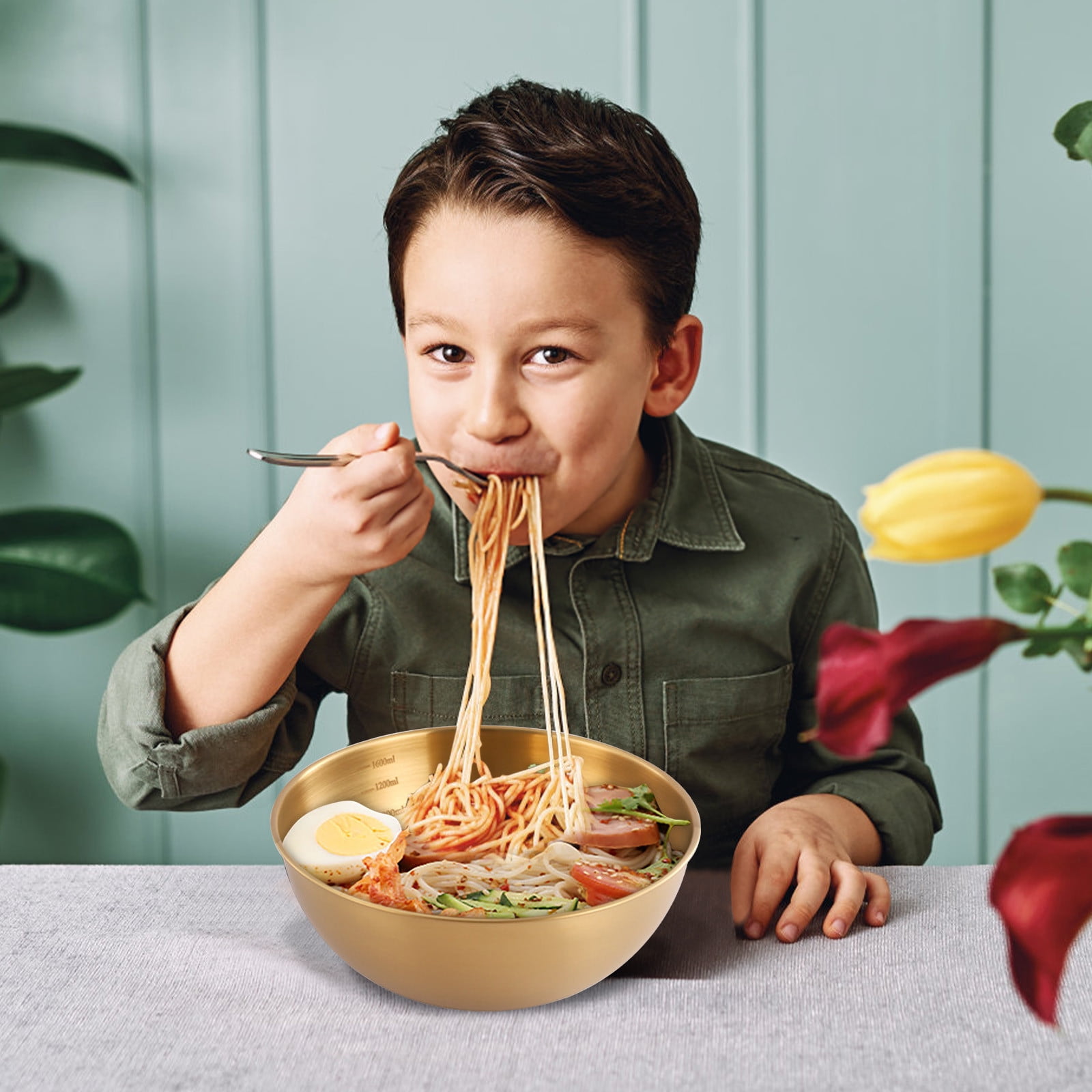 SUS304 Stainless Steel Bowls, 18 Oz Double Wall Insulated Rice Bowls ...