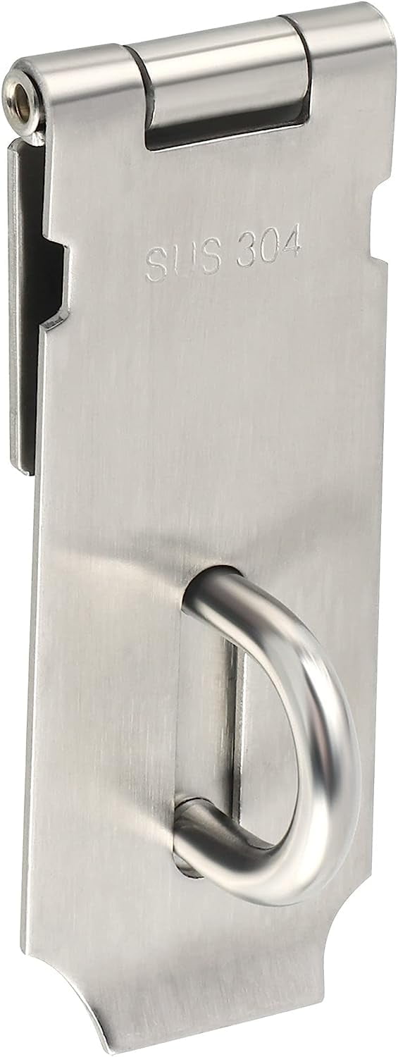 SUS304 Stainless Steel Padlock Hasp Door Lock Shed Lock, 4-Inch Heavy ...