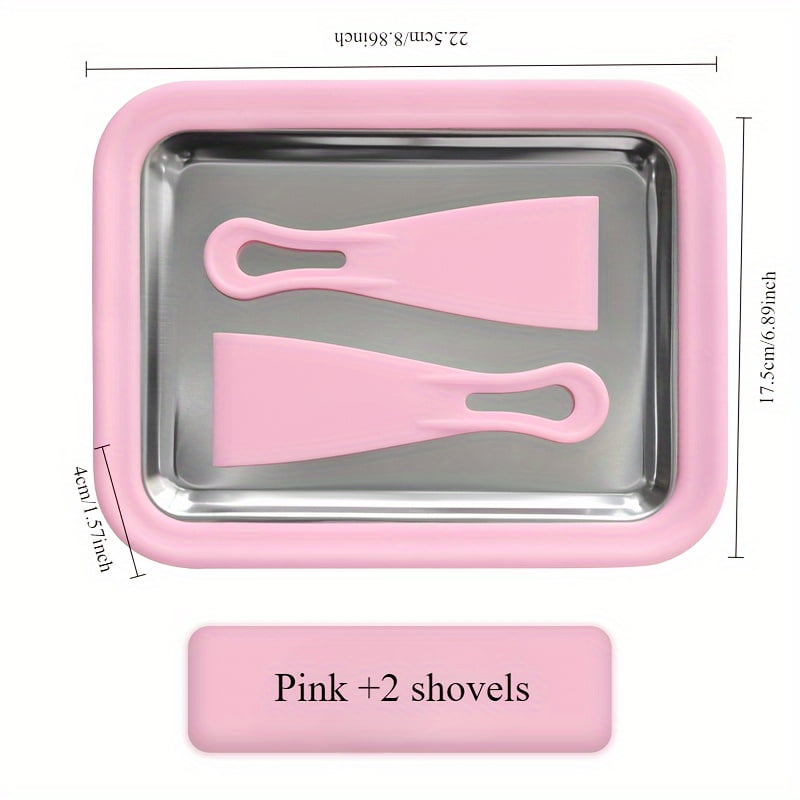 SUSANMAISON Stainless Steel Ice Cream Maker Plate With 2 Scrapers - DIY ...