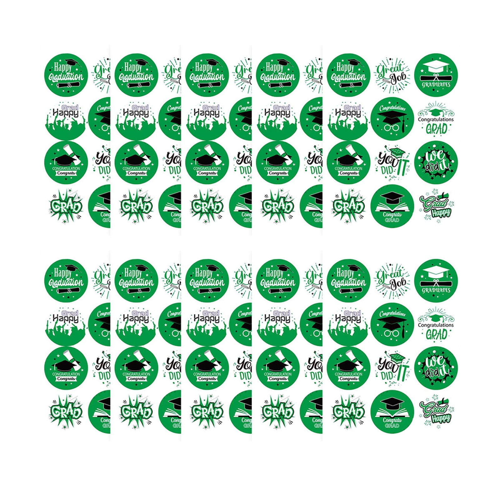 SUSHANG 10 Sheets Graduation Sticker Seals, Round Graduation Stickers ...