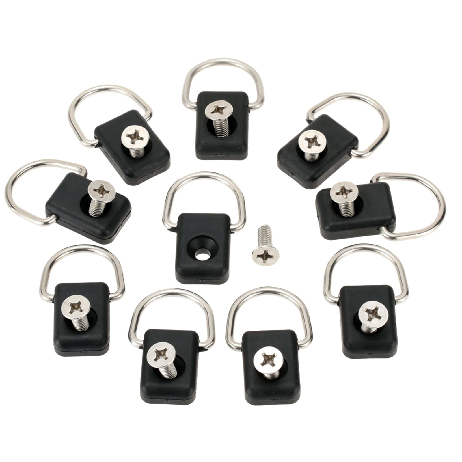SUSHANG 10PC Boat D Rings with Screw Kayak Kit Deck Loop Mounting Tie ...