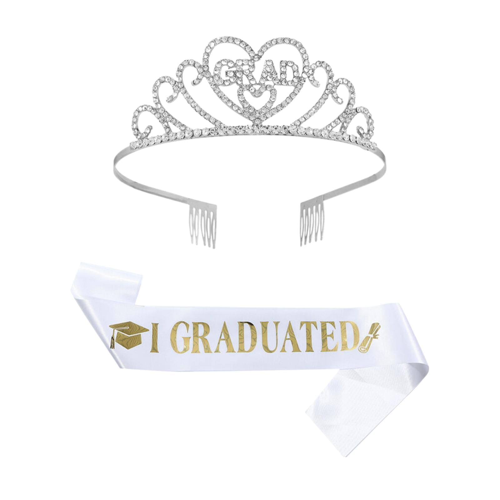 SUSHANG 2025 Graduation Party Decoration - Gold Graduate Crown and Sash ...