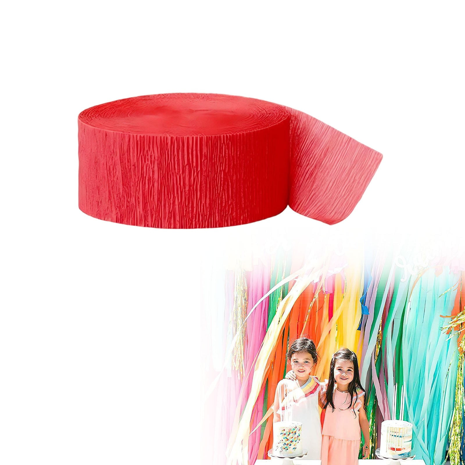 SUSHANG 25mx4.5cm Crepe Paper Streamer Roll in Assorted Colors ...