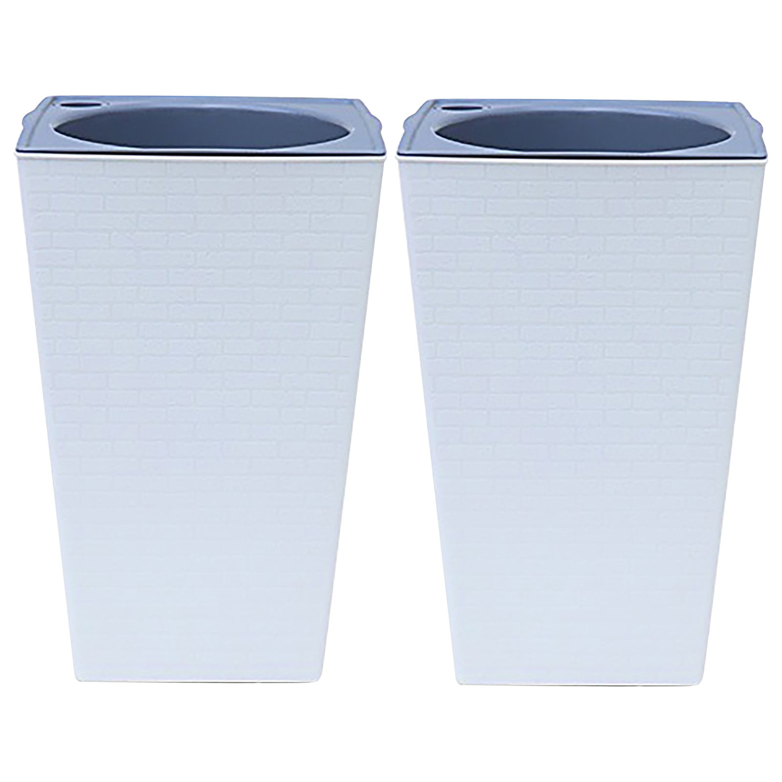 SUSHANG 2pc Tall Self Watering Planter Pots for Indoor Outdoor Use ...