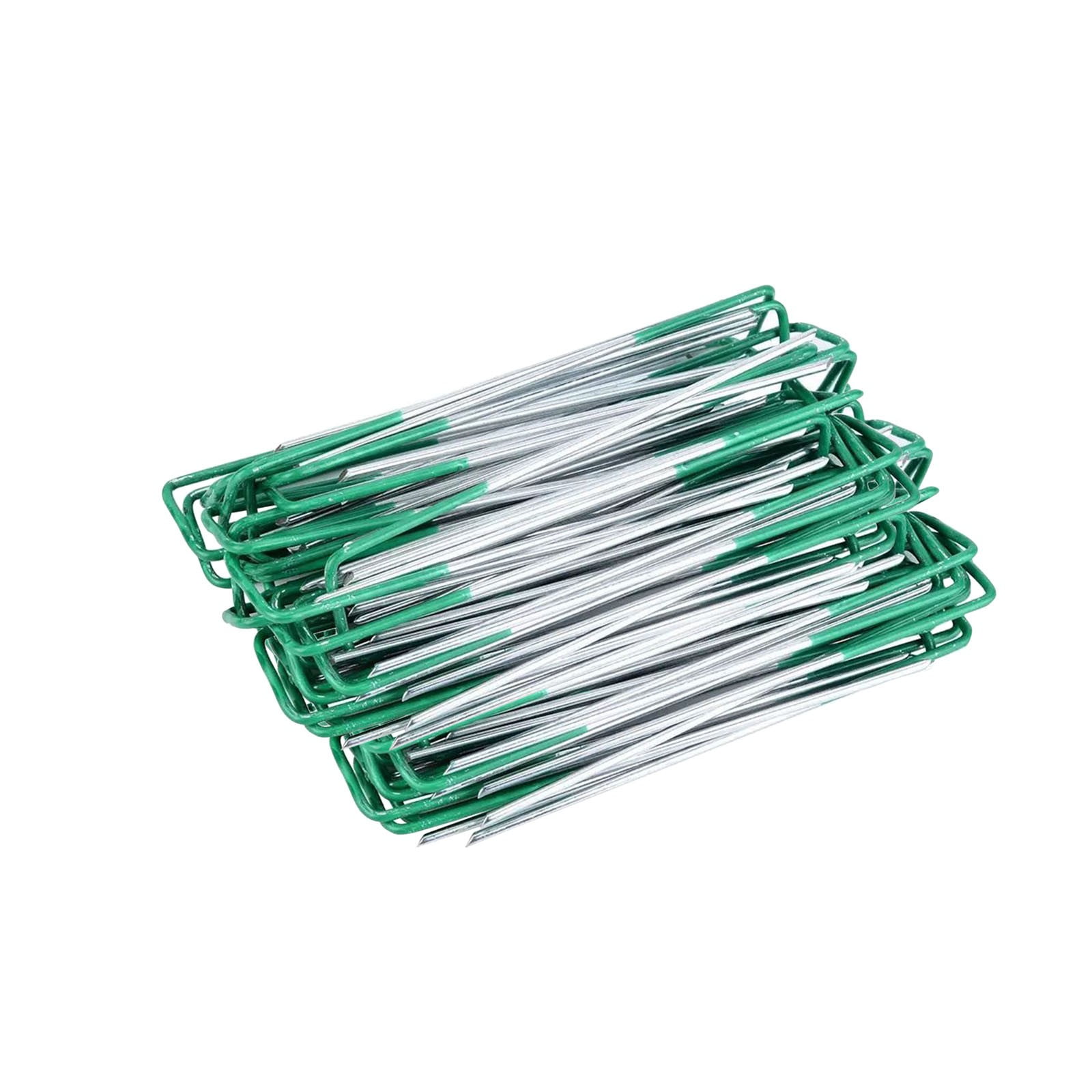 SUSHANG 6 Inch Garden Stakes Galvanized 𝐿𝑎𝑛𝑑𝑠𝑐𝑎𝑝𝑒 Staples Green U-Type ...
