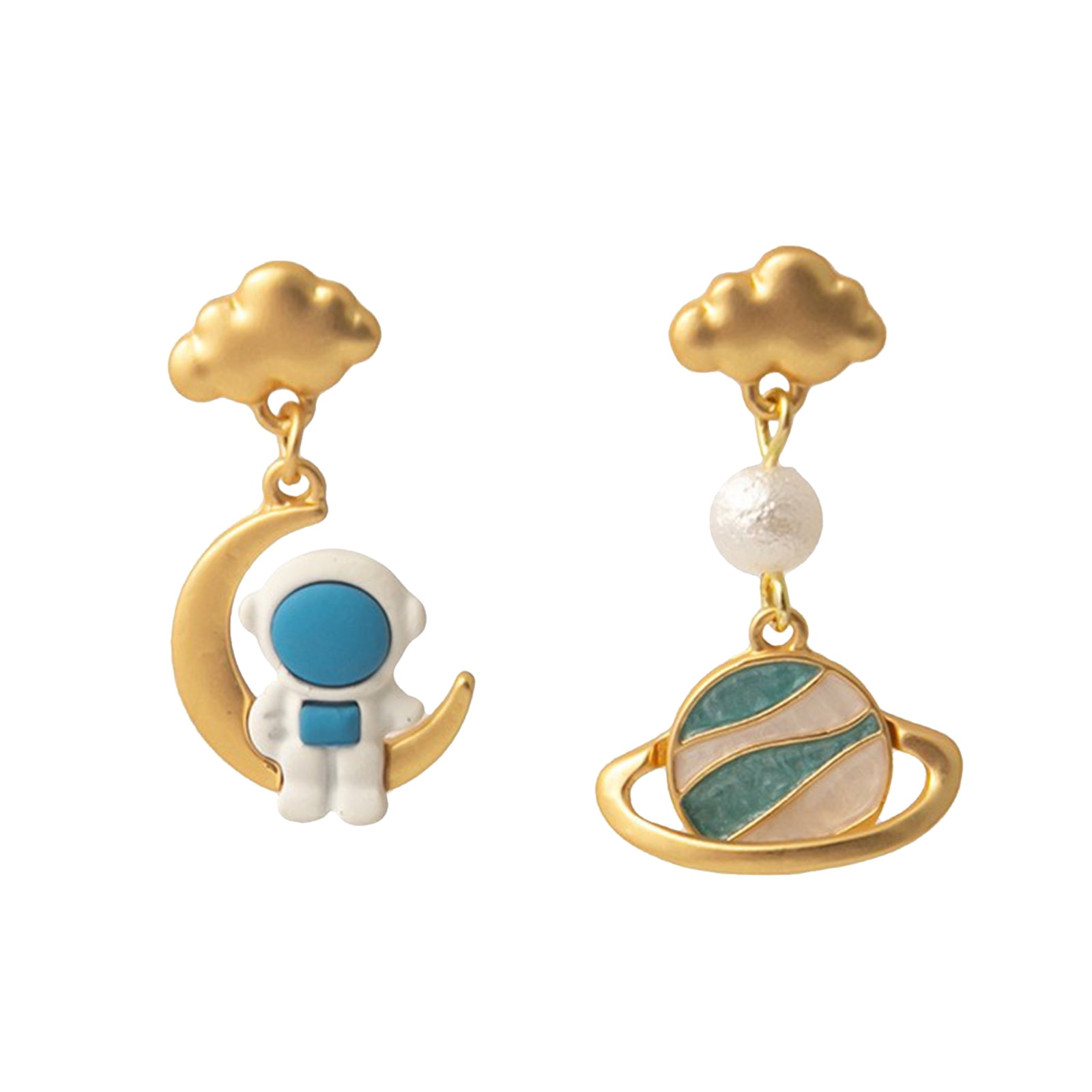 SUSHANG Alien Planet Earrings Cartoon Space Astronaut Planet Earrings ...
