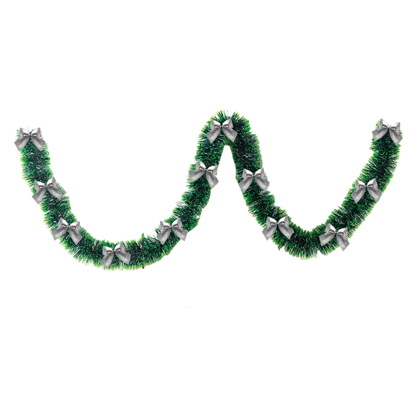 SUSHANG Artificial Christmas Pvc Garland with 12 Bows, 6.5ft Christmas ...