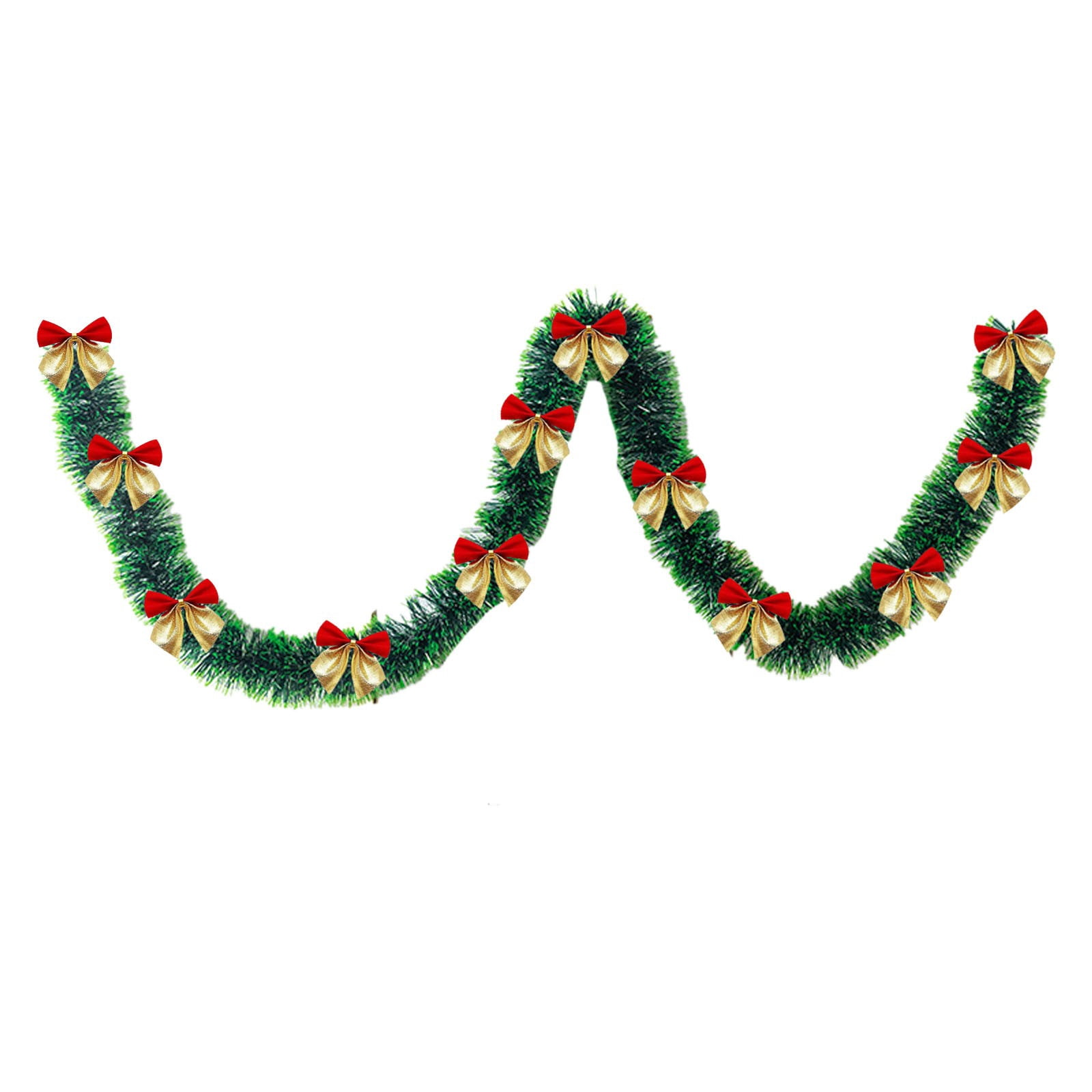 SUSHANG Artificial Christmas Pvc Garland with 12 Bows, 6.5ft Christmas ...