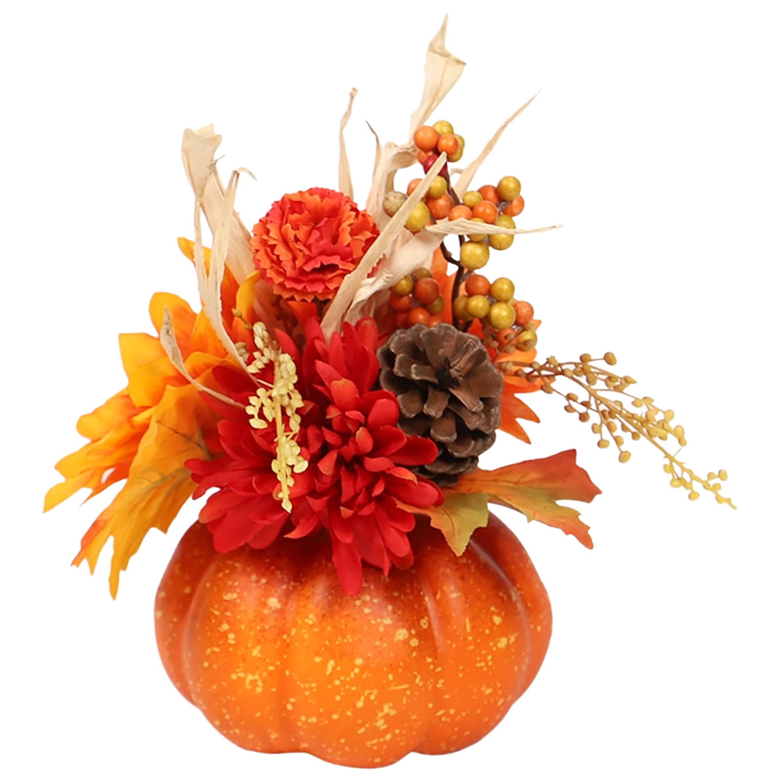 SUSHANG Artificial Pumpkin Flower Arrangement – Removable Realistic ...