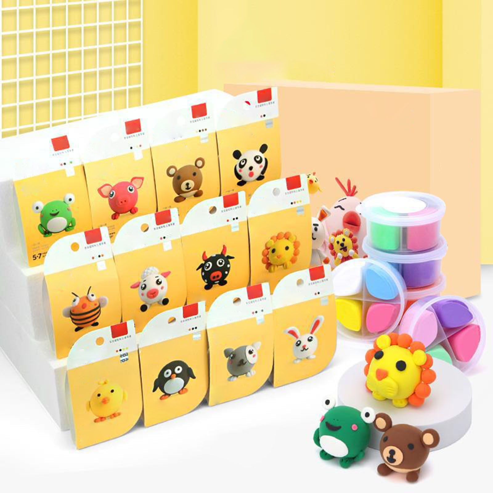 SUSHANG Assorted Colors DIY Modeling Clay Kit with Sculpting Tools Soft ...