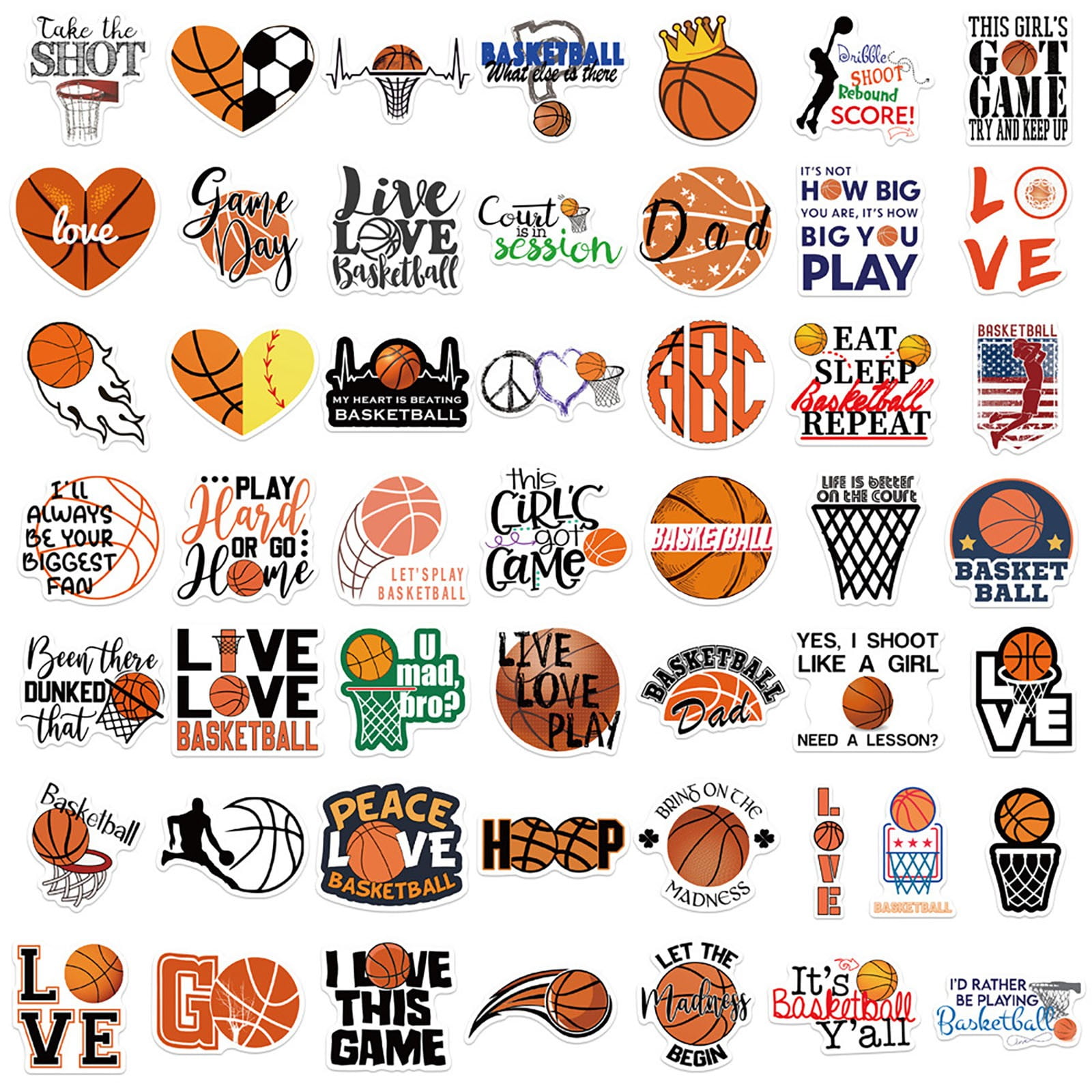 SUSHANG Basketball Sports Stickers Decorate Luggage Notebook DIY ...