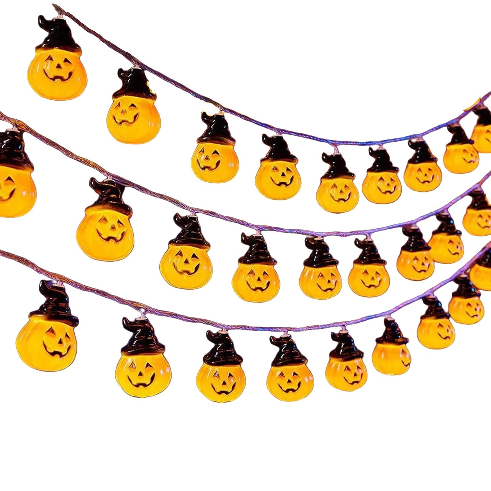 SUSHANG Black Hat & Pumpkin Halloween String Lights - 3m 20 LED Mini ...