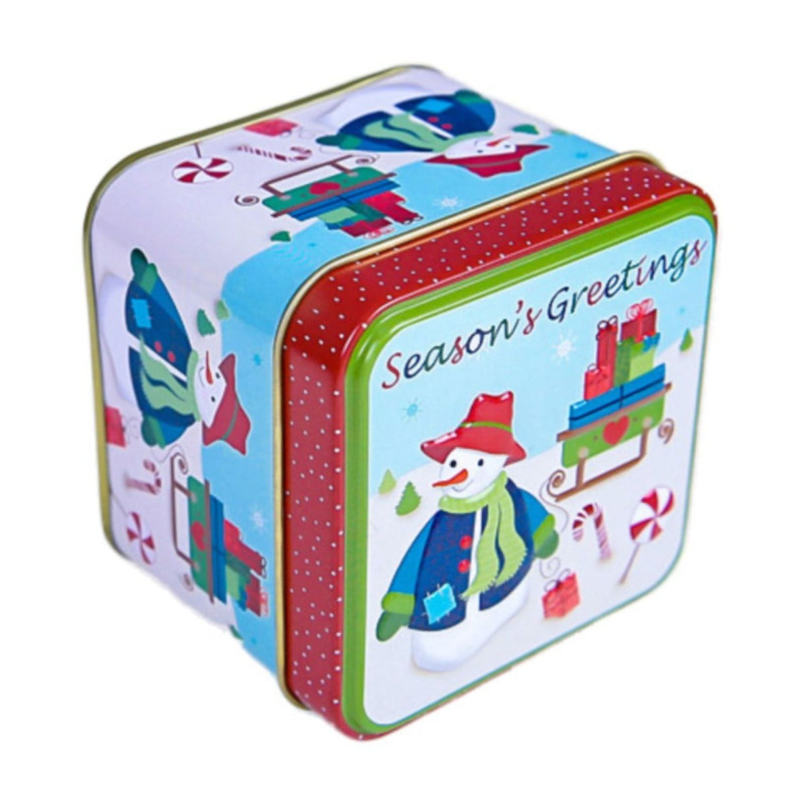 SUSHANG Christmas Cookie Tins with Lids Empty Square Cookie Storage ...