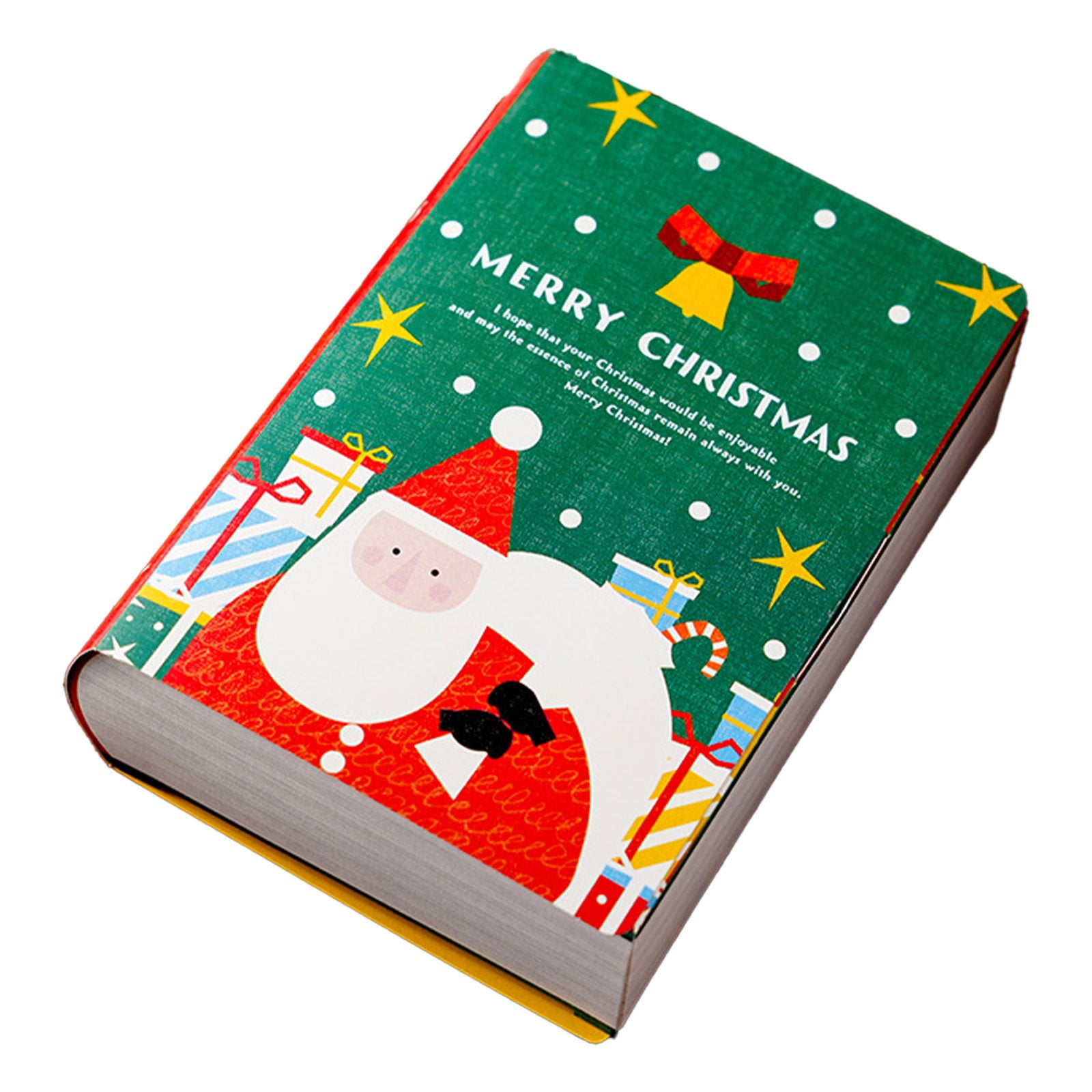 SUSHANG Christmas Handmade DIY Book Shaped Gift Box with Flip Top ...