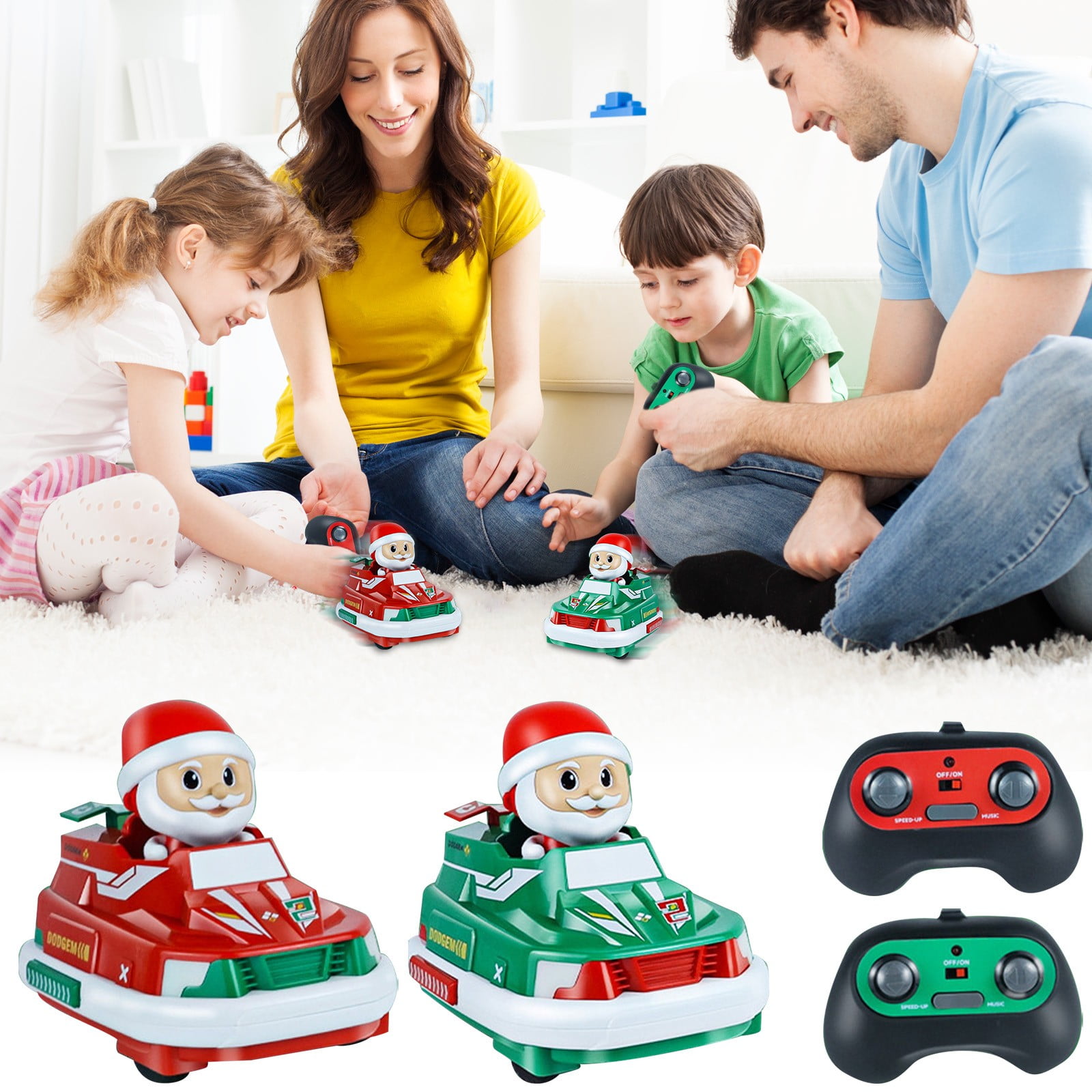 SUSHANG Christmas Remote Bumper Car Game Wireless 360° Bumper Cars Set ...