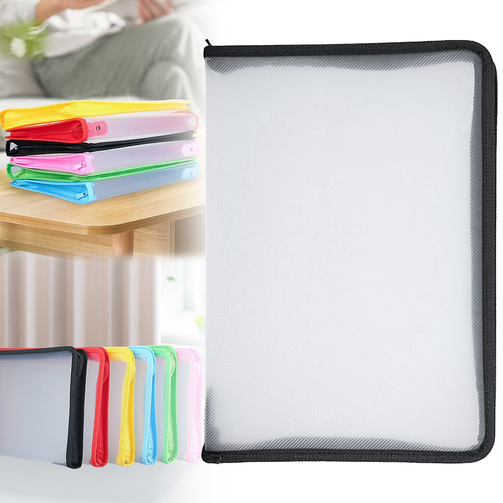 SUSHANG Clear Matte Texture Document File Bag - Waterproof Plastic ...