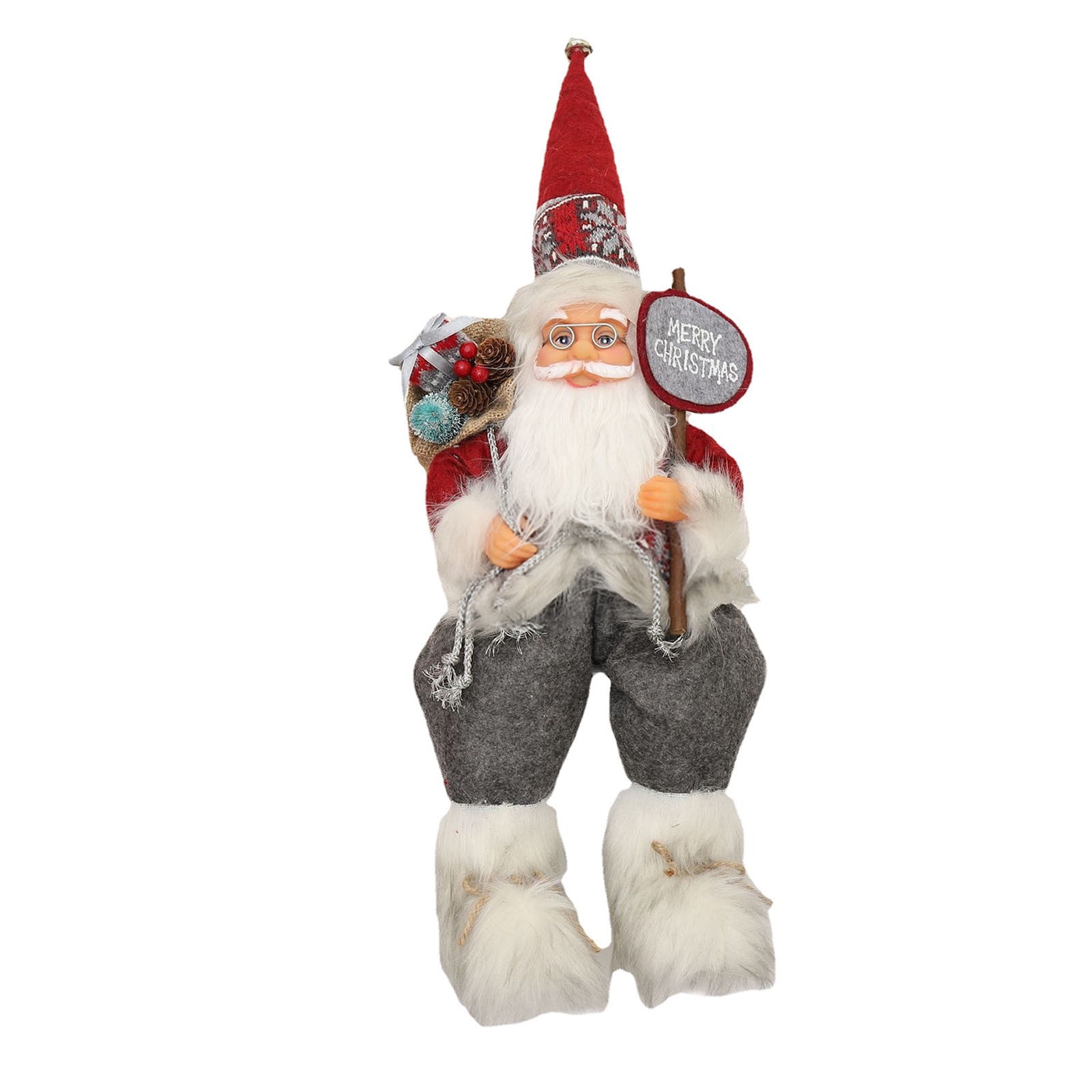 SUSHANG Clearance Plush Santa Claus Sitting Plush Santa Christmas Gifts ...