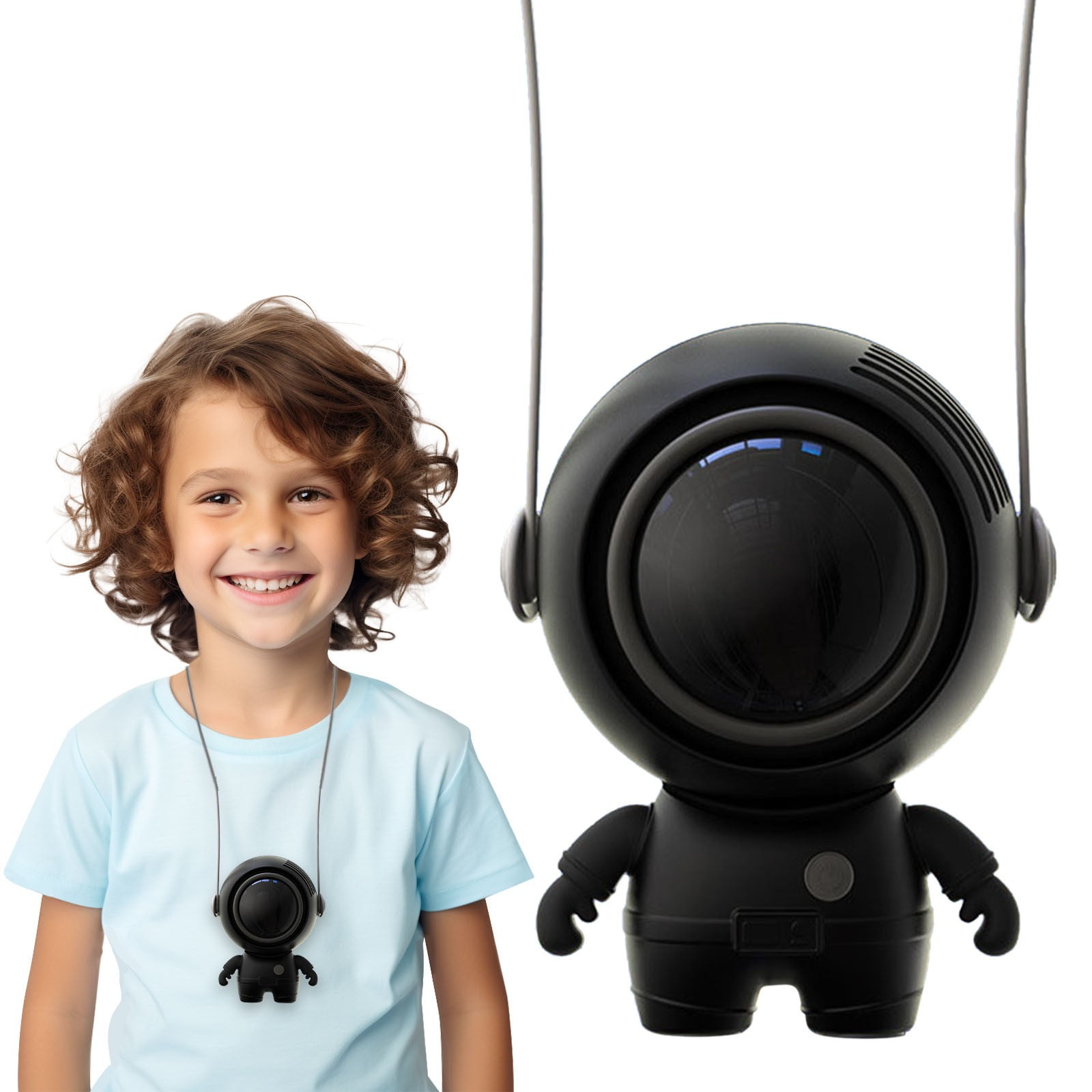 SUSHANG Cute Astronaut Shaped Bladeless Fan, Portable Handheld & Neck ...