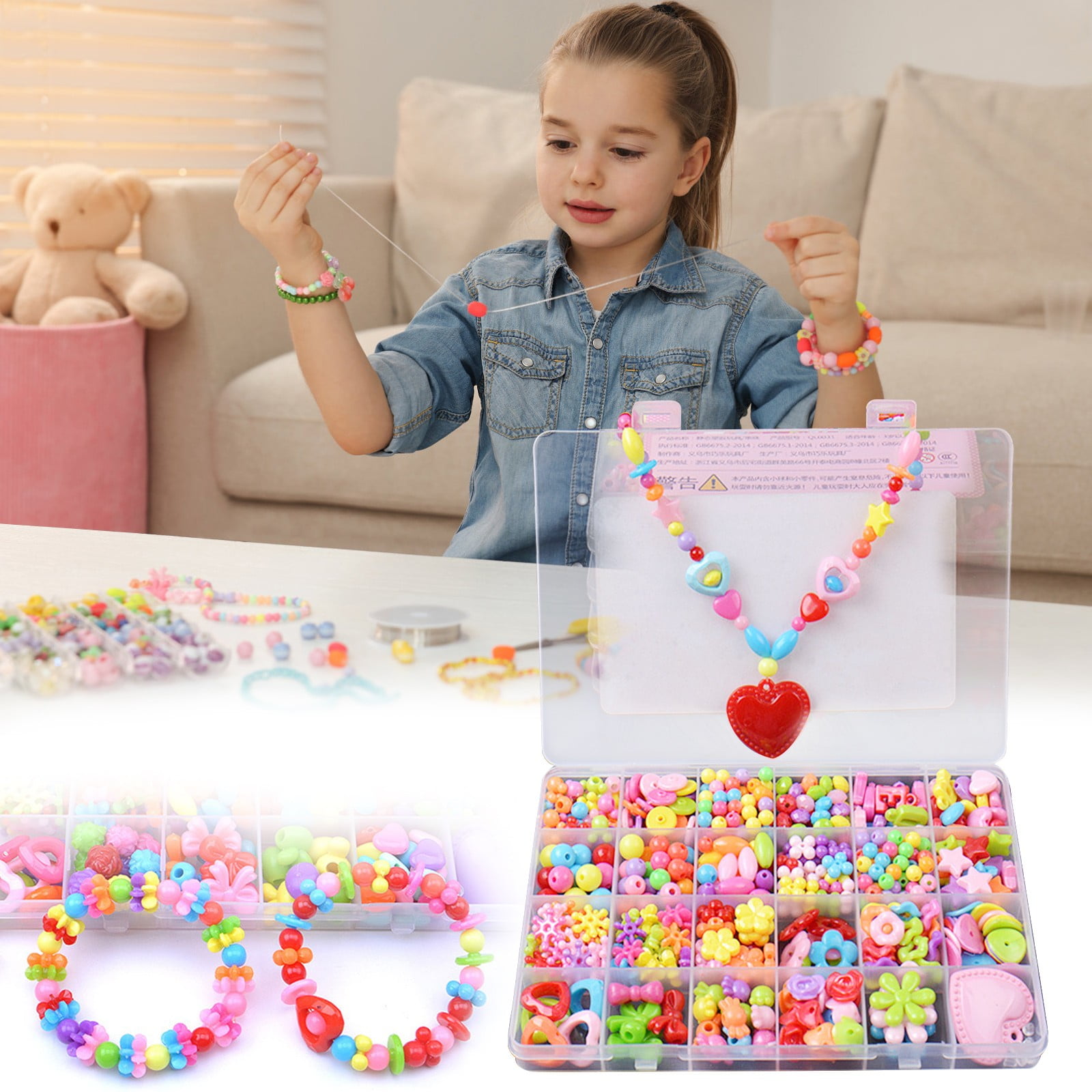 SUSHANG Dowsabel Bracelet Making Kit, Beads Kids Jewelry Bracelet ...