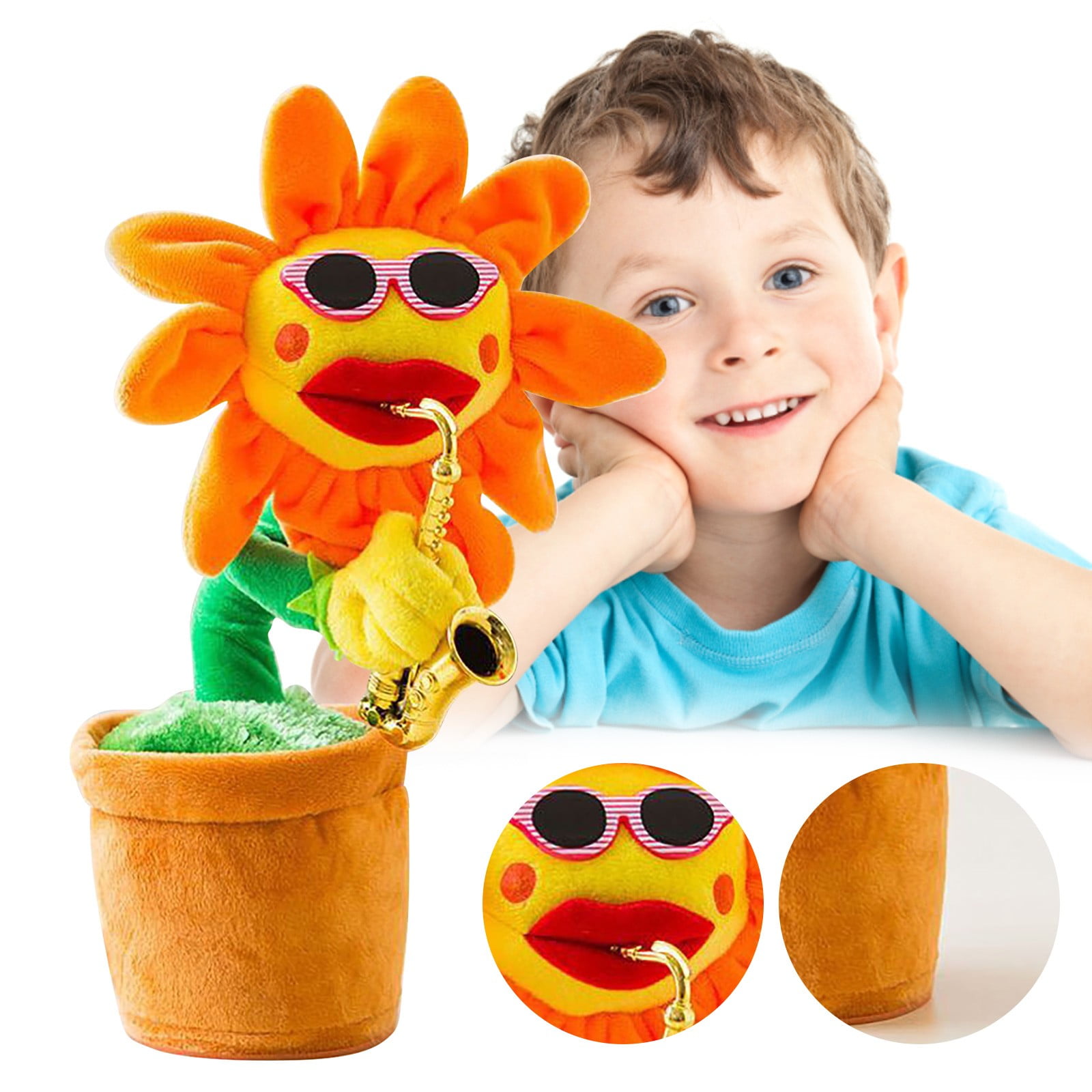 SUSHANG Electric Sunflower Plush Toy That Sings Dances and Learns to ...