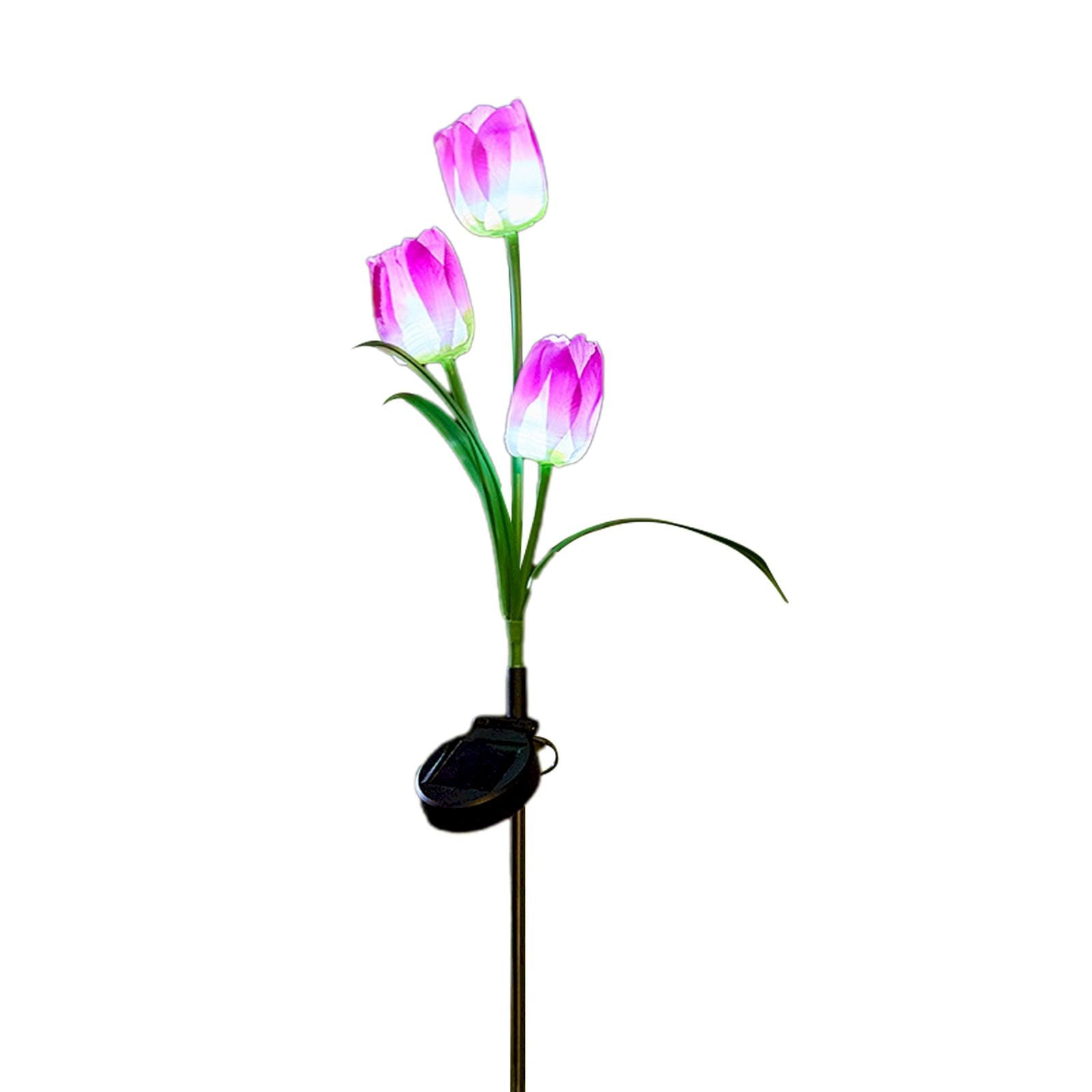 SUSHANG Elegent Plastic Solar Tulip Light, Garden Pathway LED Flowers ...