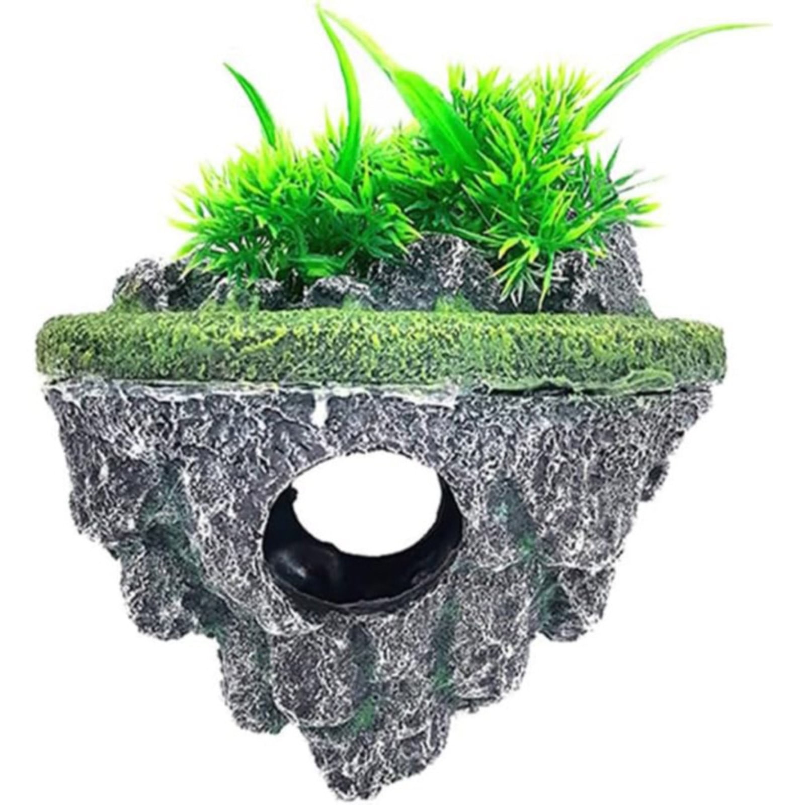 SUSHANG Fish Tank Landscaping Suspended Stone Tank Artificial Stone ...