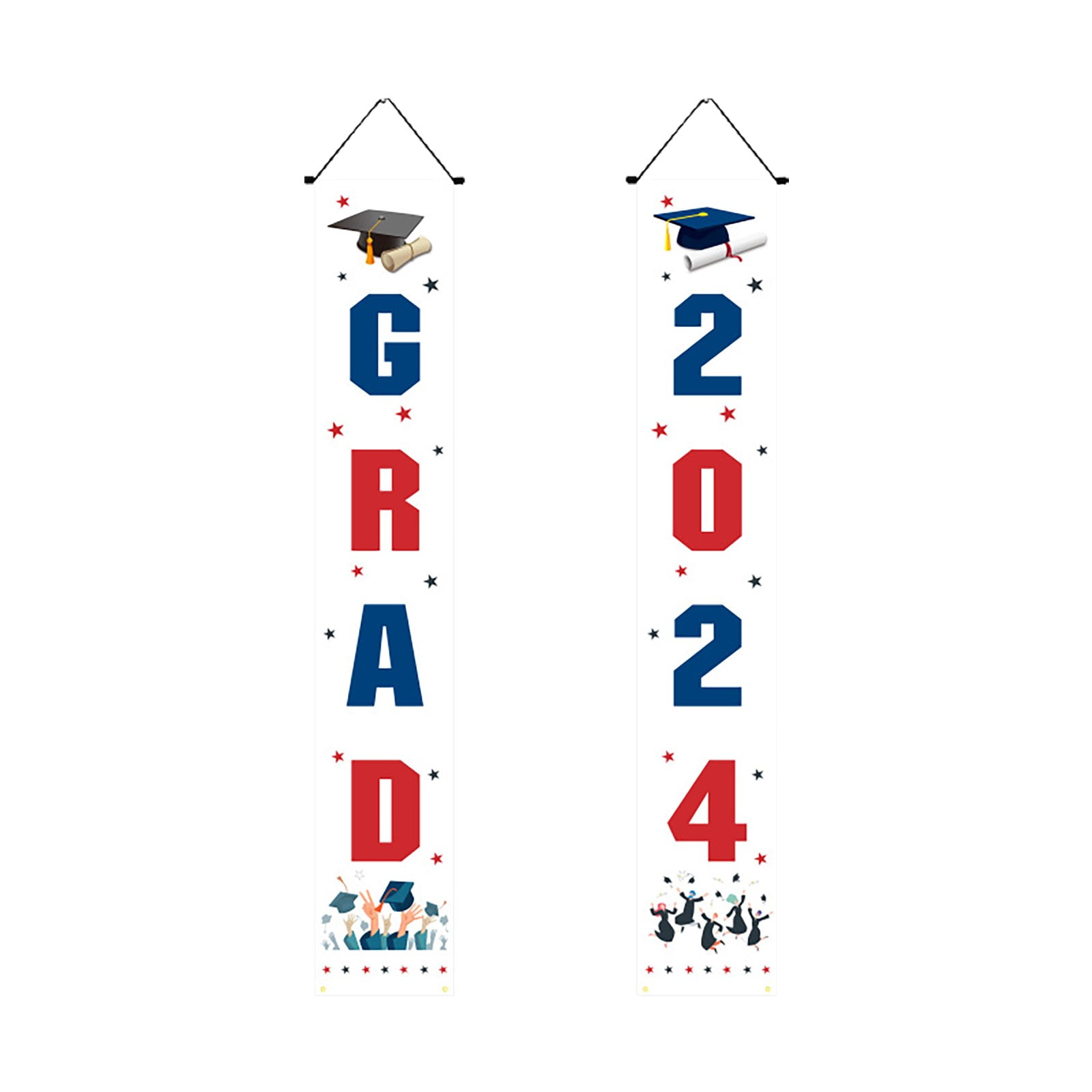 SUSHANG Graduation Decorations 2024 GRAD Banner Blue Porch Door Sign ...