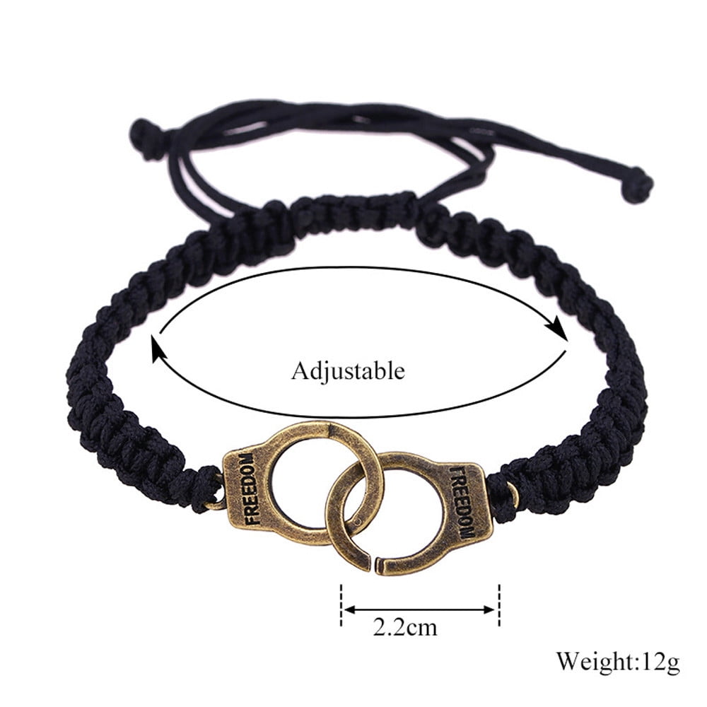 SUSHANG Grey Handcuffs Bracelet Jewelry Punk Fine Braided Gift Bracelet ...