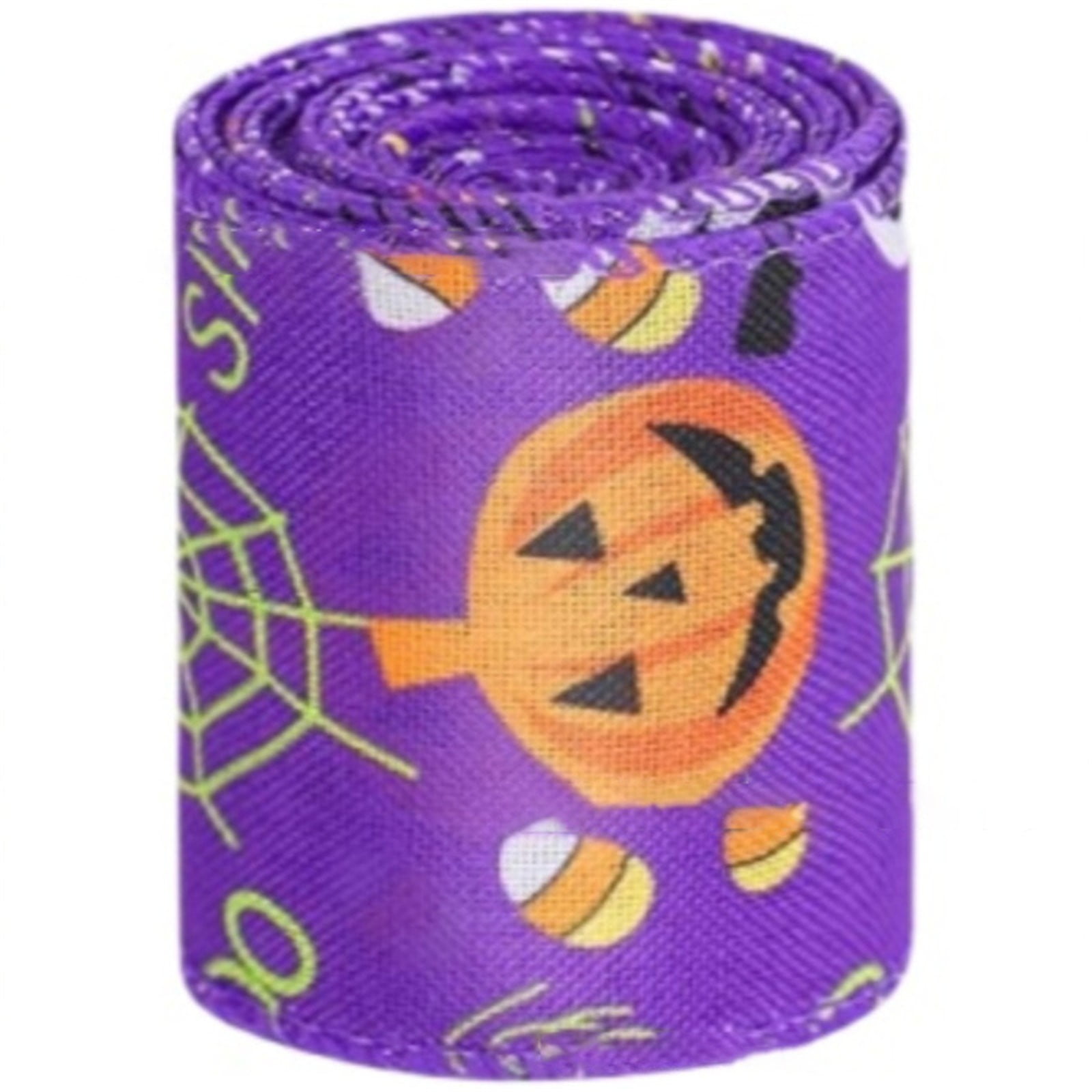 SUSHANG Halloween Ribbon Halloween Wired Edge Ribbons Bat Printed ...
