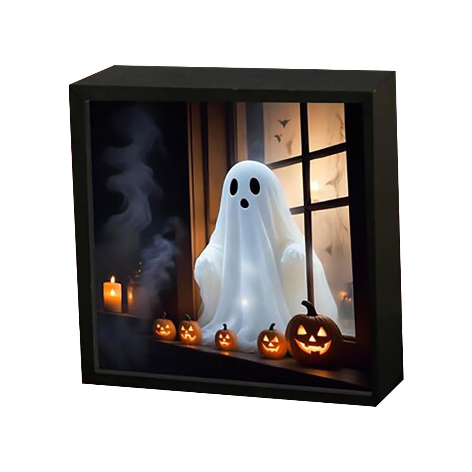 SUSHANG Halloween Theme Ghost Photo Frame with LED Light – Spooky ...