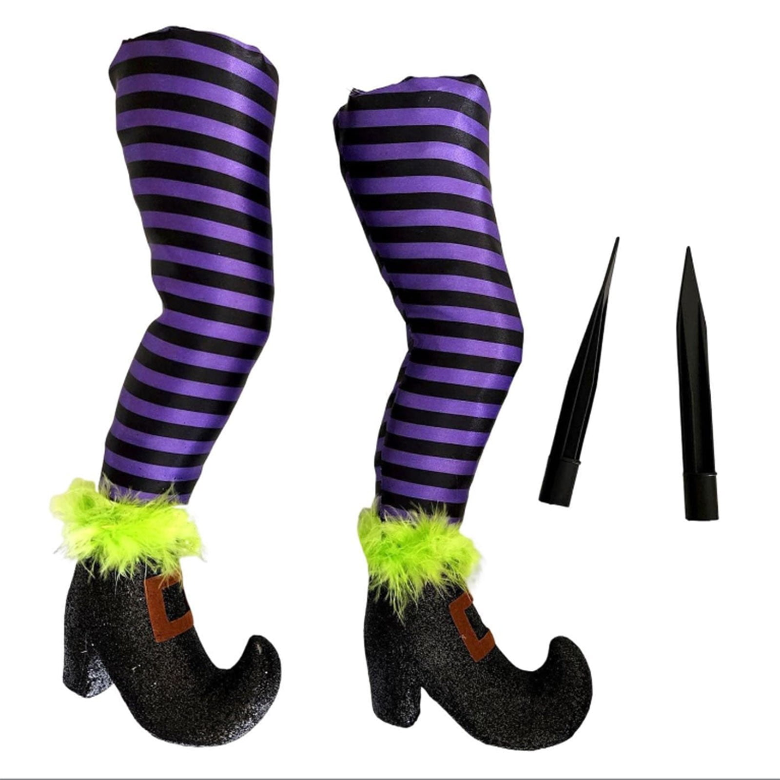 SUSHANG Halloween Witch Legs with Stakes and Lights 2PCS Halloween LED ...