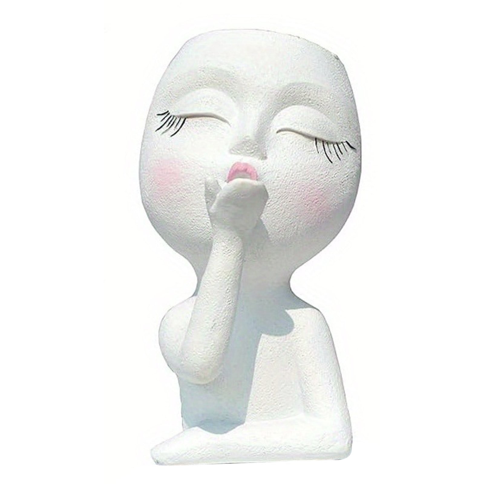 SUSHANG Head Planter Face Flower Pot Planter Head Statue Flowerpot Girl ...