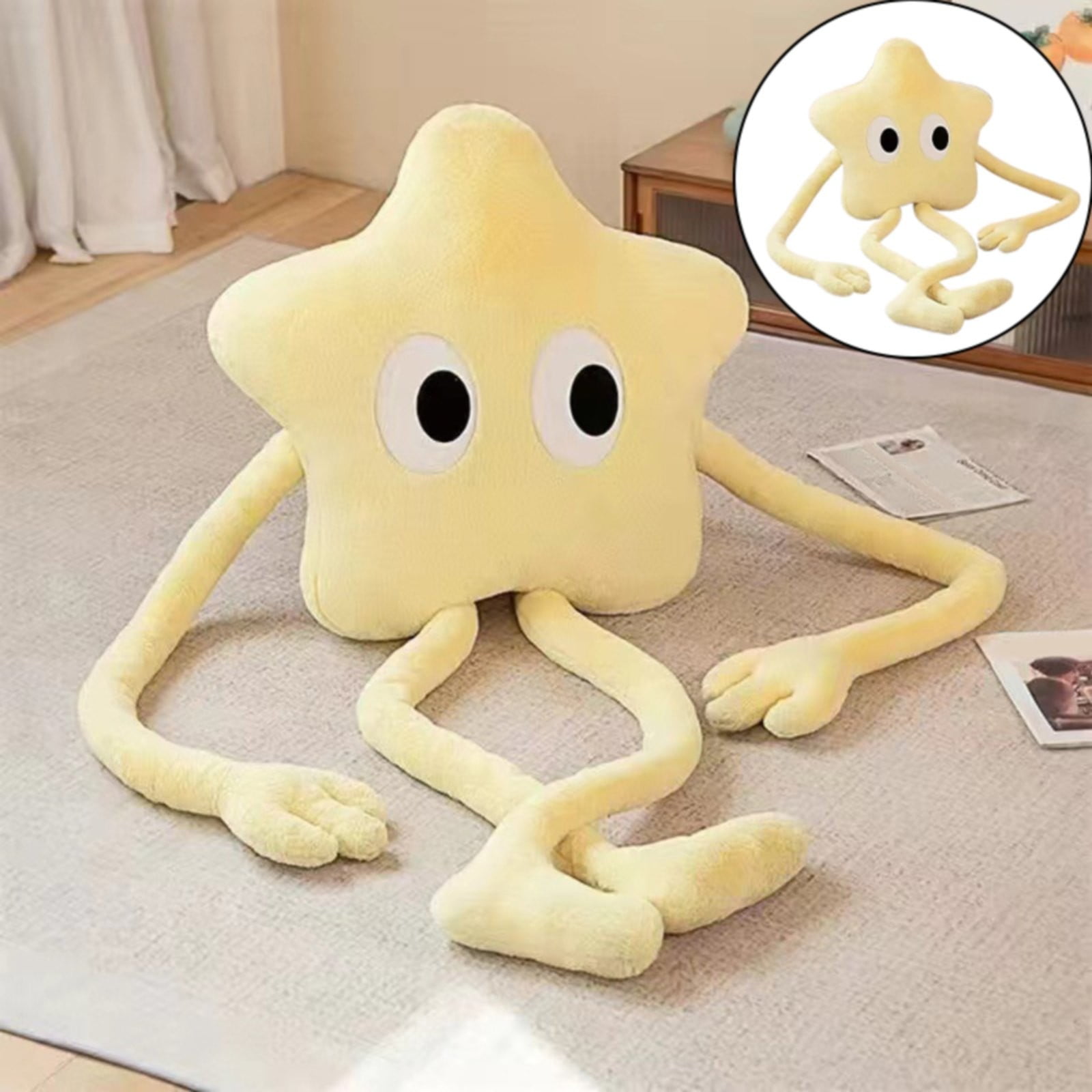 SUSHANG Kids Star Pillow Light Up Stuffed Animals Long Star Plush ...