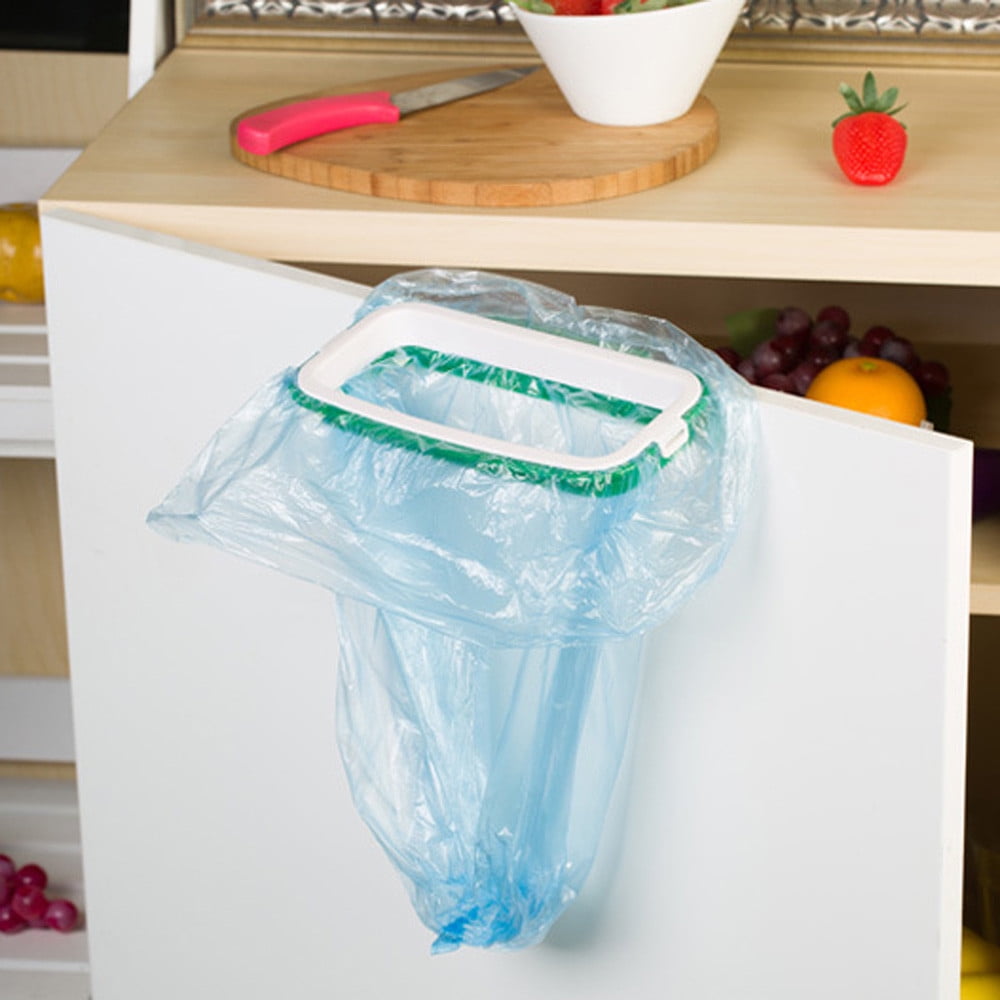 SUSHANG Kitchen Hanging Trash Rack Cabinet Door Garbage Bag Holder ...