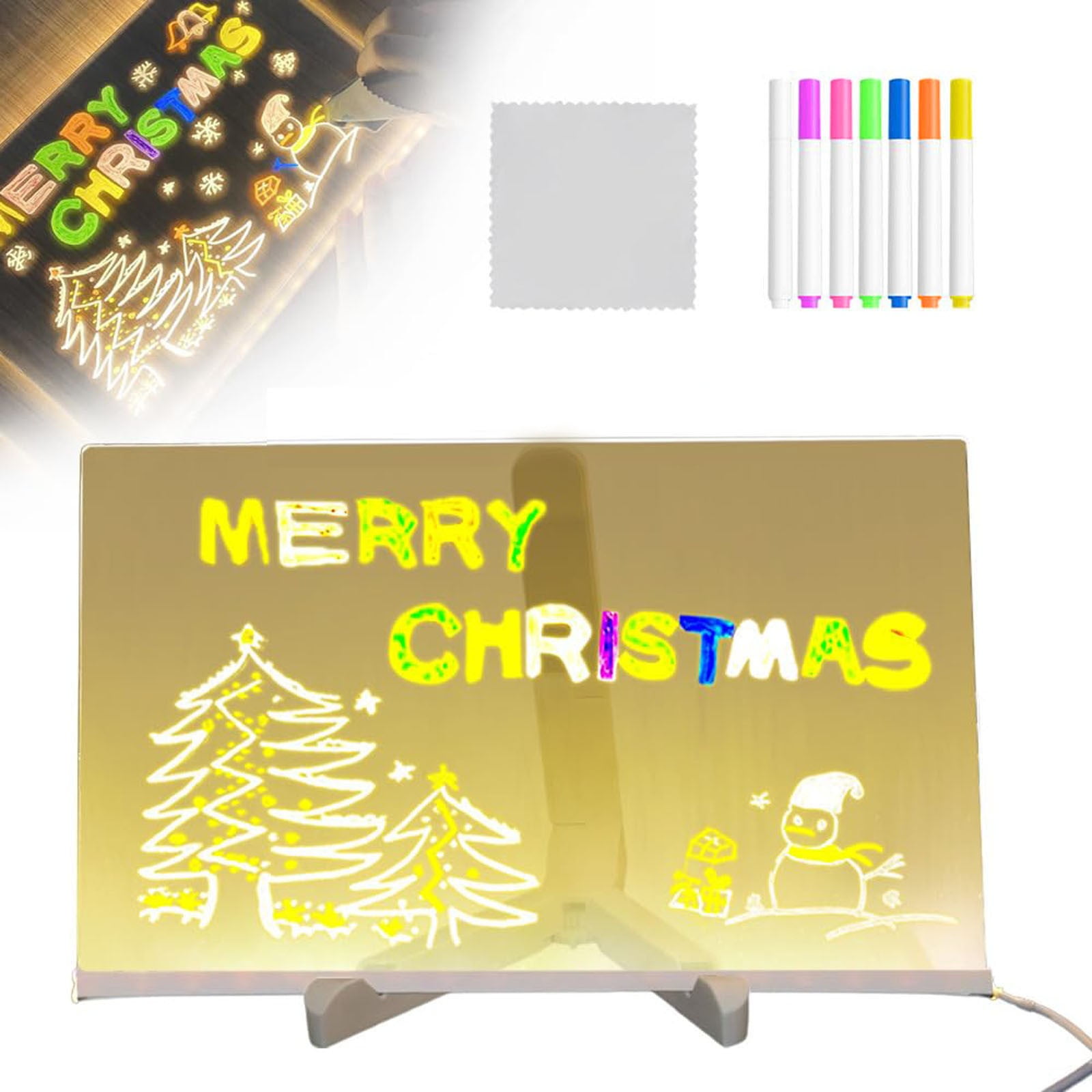 SUSHANG LED Lighted Acrylic Note Board with Colors Illuminated Message ...