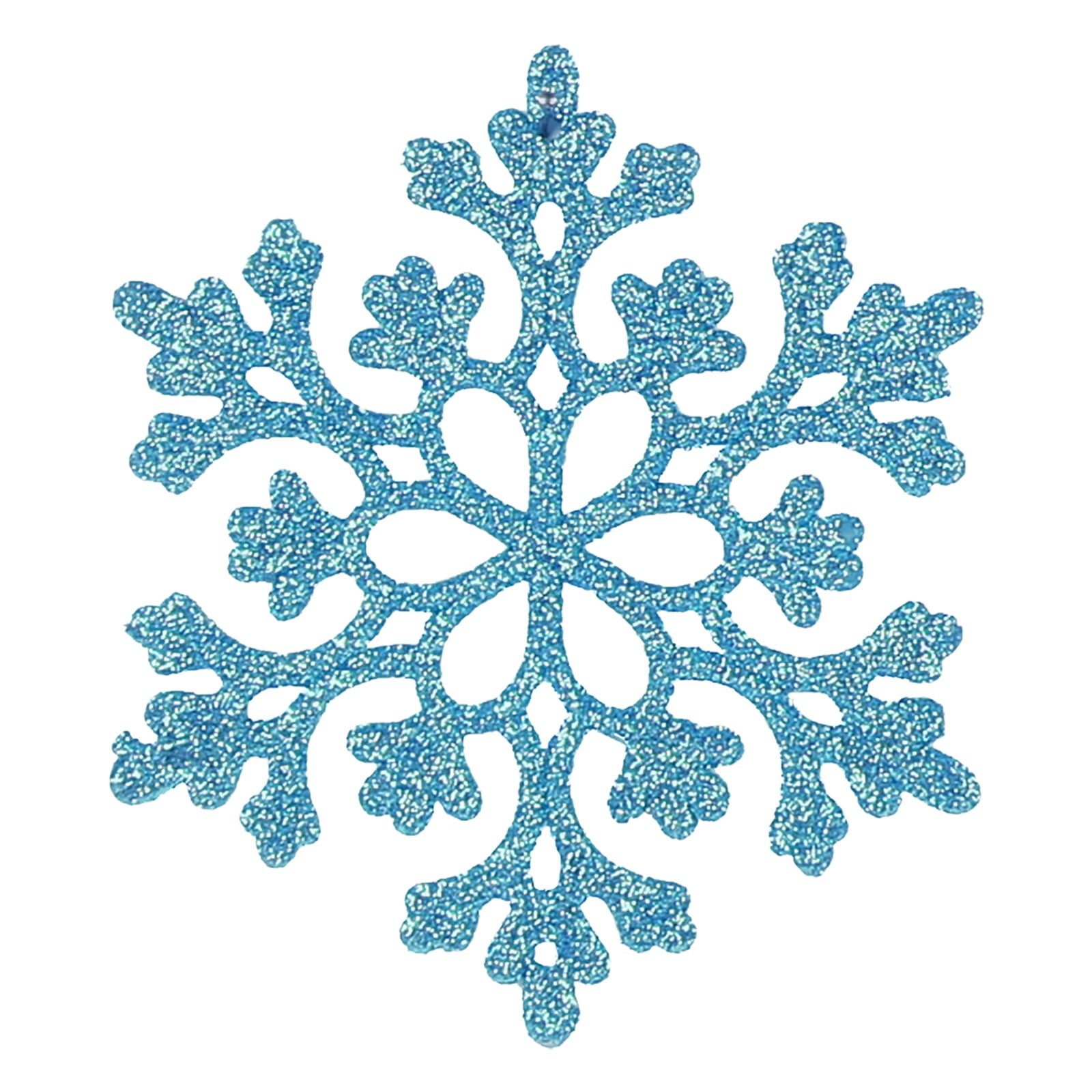 SUSHANG Light Blue Glitter Snowflake Ornaments 4 Pack for Christmas ...
