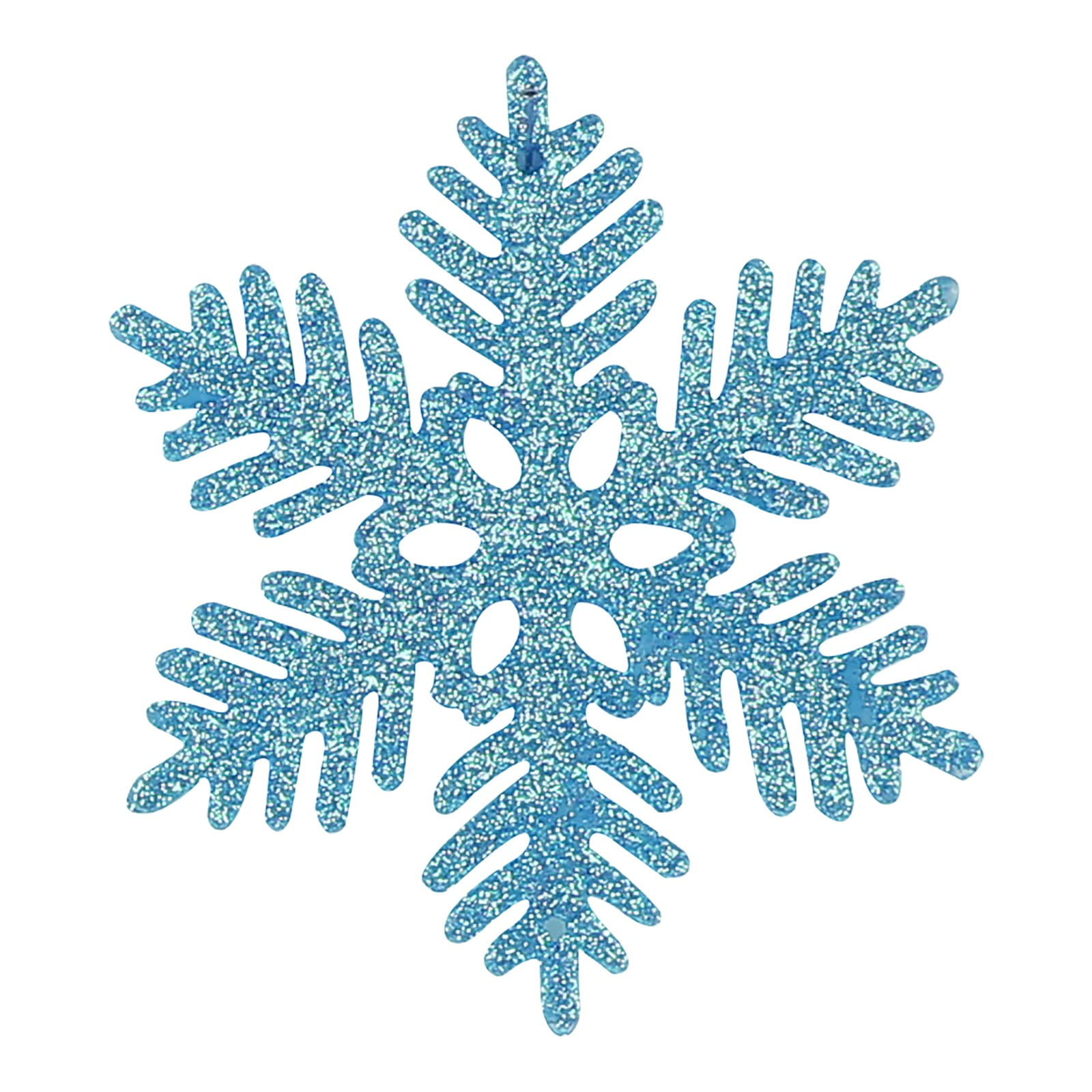 SUSHANG Light Blue Glitter Snowflake Ornaments 4 Pack for Christmas ...