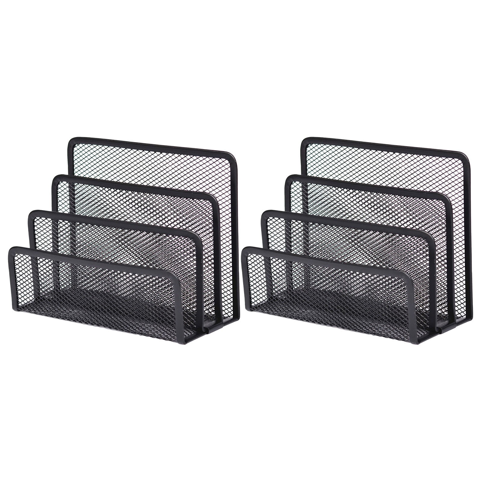 SUSHANG Metal Combined File Rack 3 Layer Desktop Storage Shelf Black ...